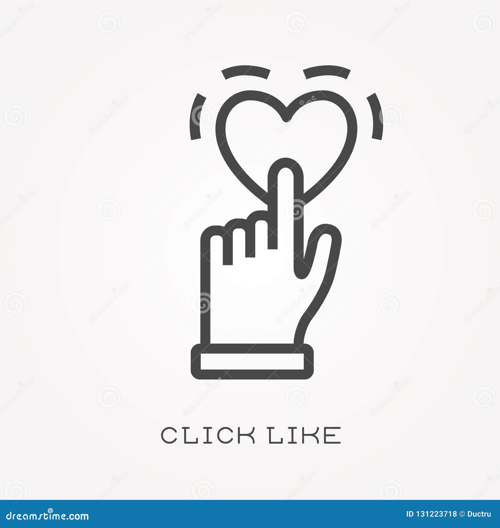 Flat Vector Icons with Click Like Stock Vector - Illustration of ...