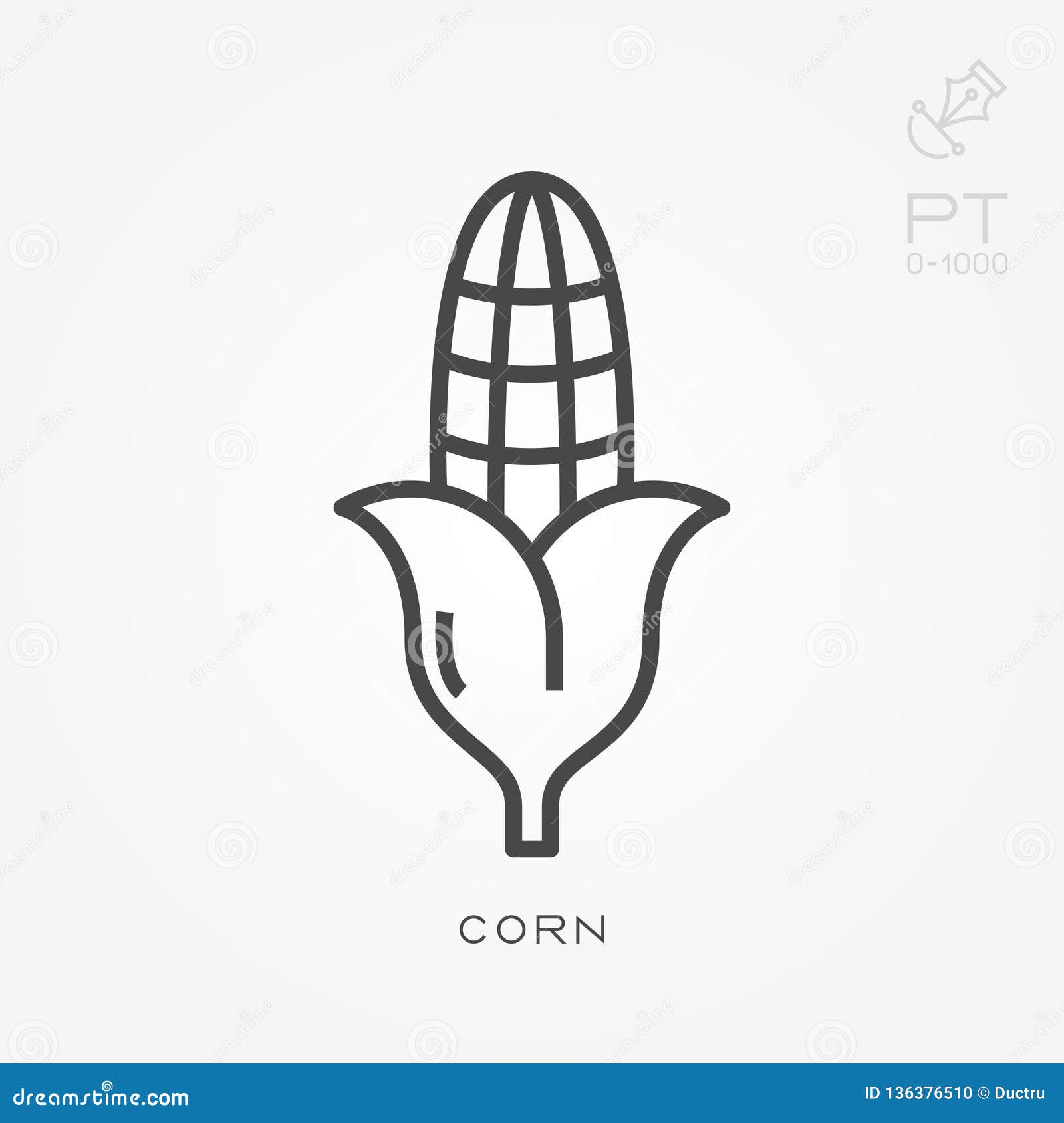Flat Vector Icons with Corn Stock Vector - Illustration of design ...