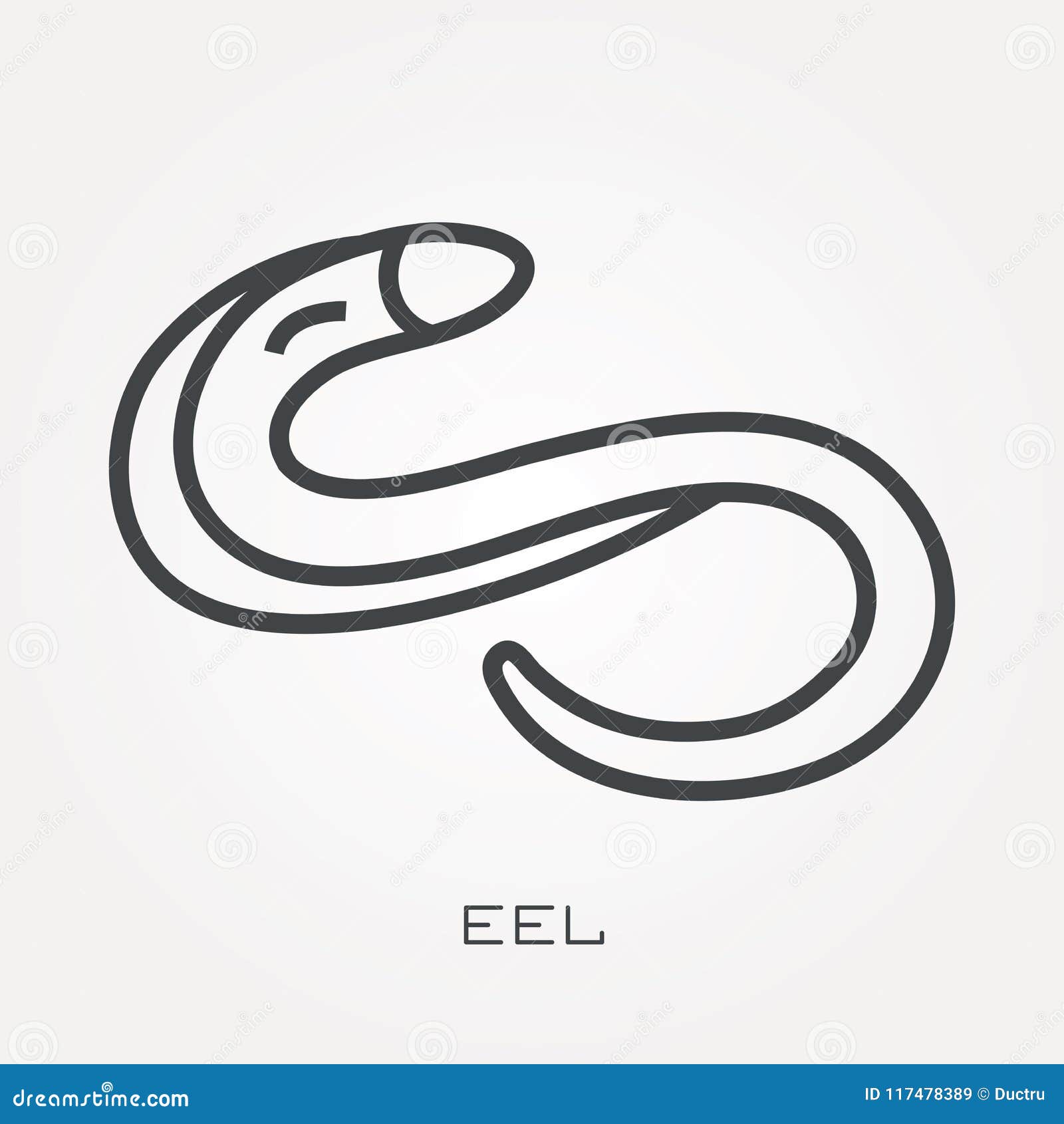 Flat vector icons with eel stock vector. Illustration of eating - 117478389