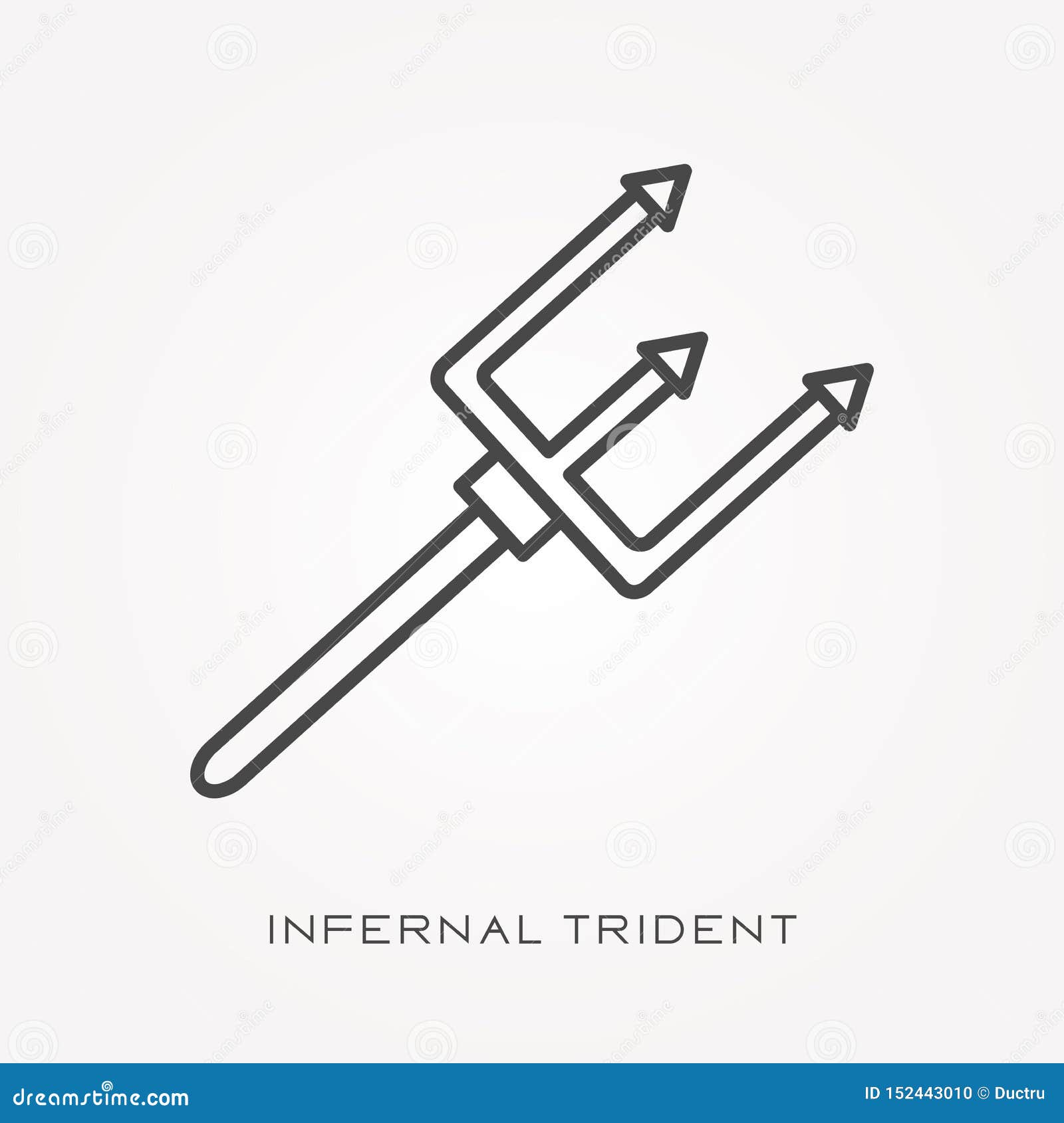 Flat Vector Icons with Infernal Trident Stock Vector - Illustration of ...