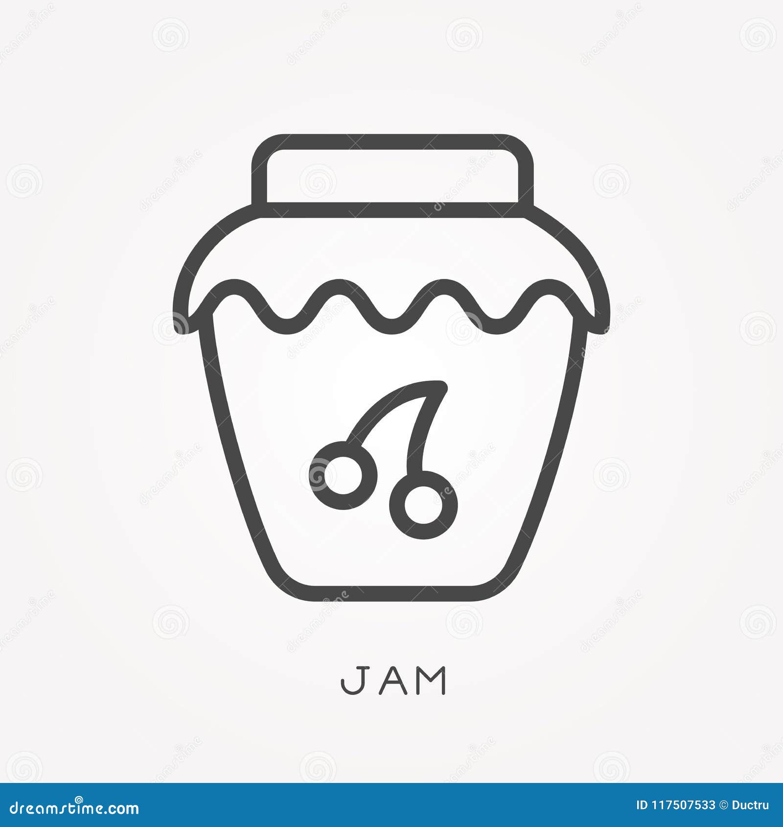 Flat vector icons with jam stock vector. Illustration of foodstuffs ...