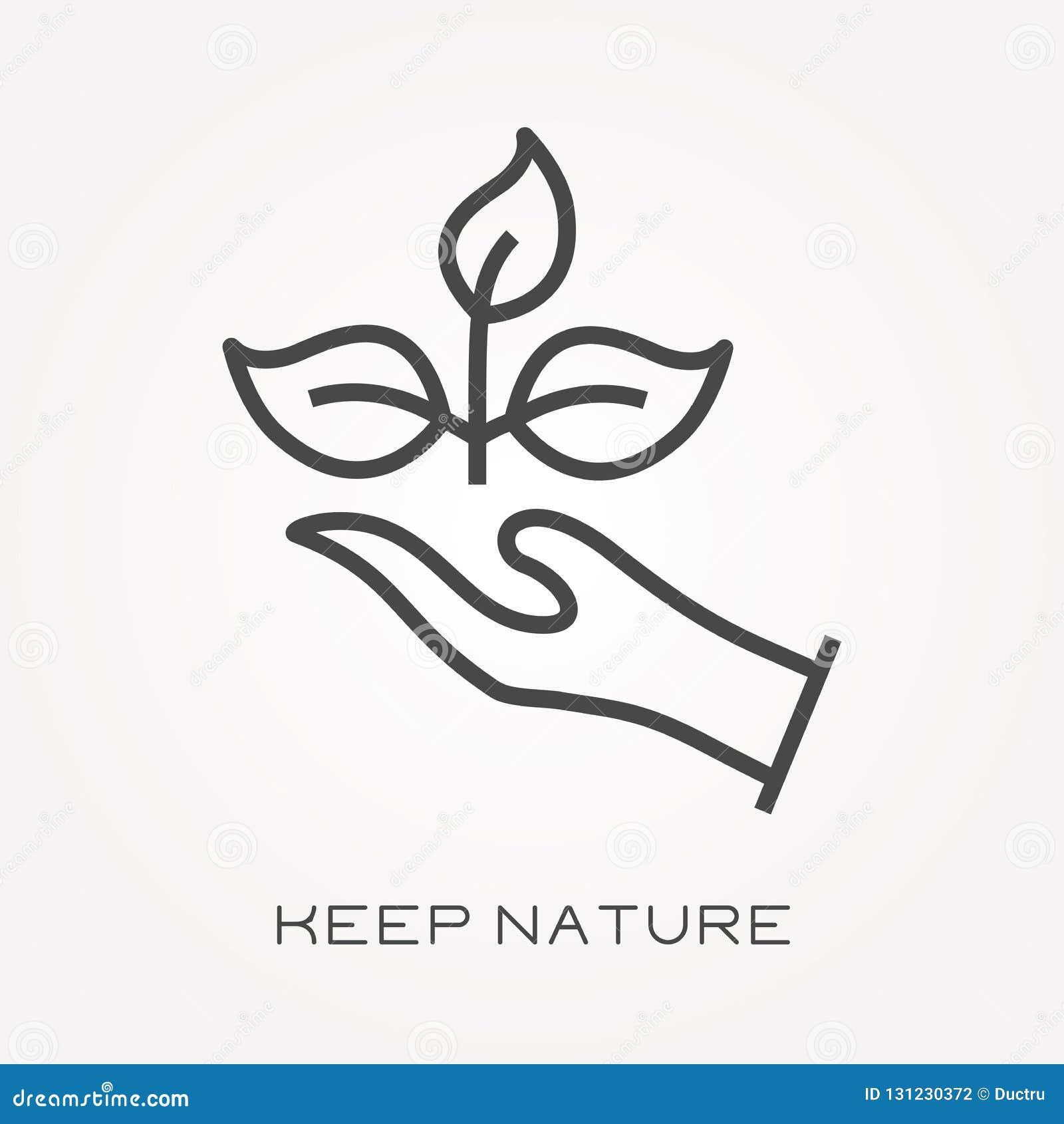 Flat Vector Icons with Keep Nature Stock Vector - Illustration of leaf ...