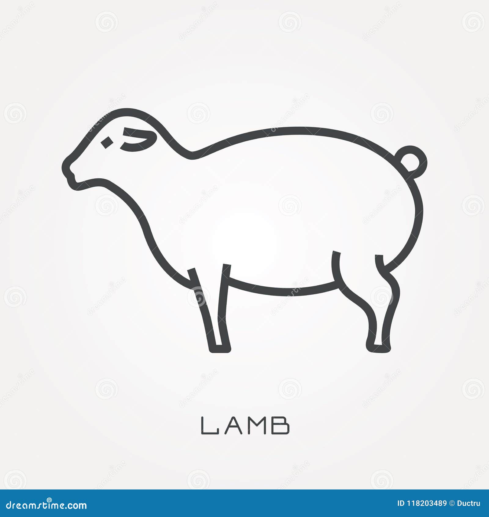Flat Vector Icons with Lamb Stock Vector - Illustration of lamb ...