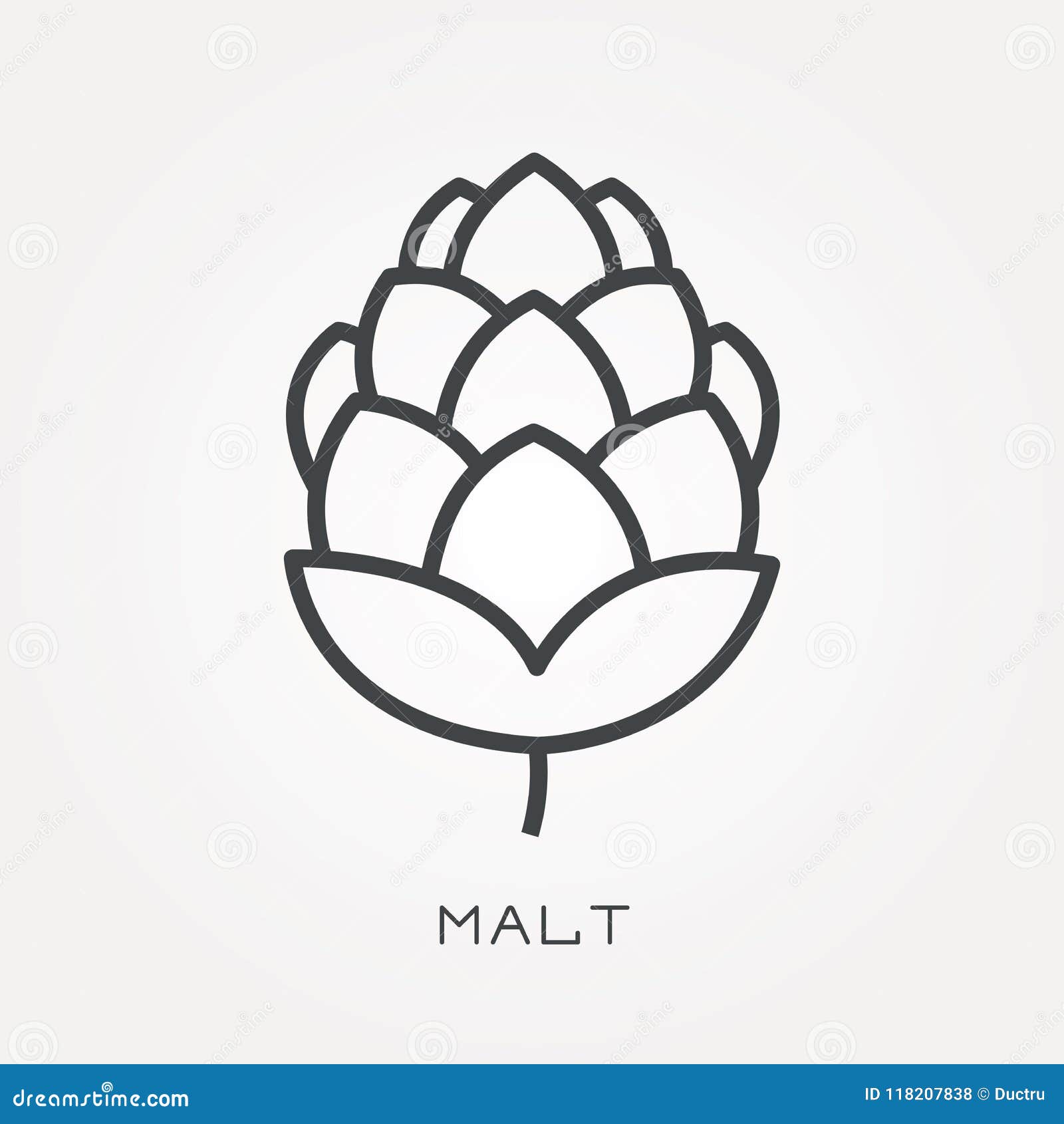 Flat Vector Icons with Malt Stock Vector - Illustration of eating ...