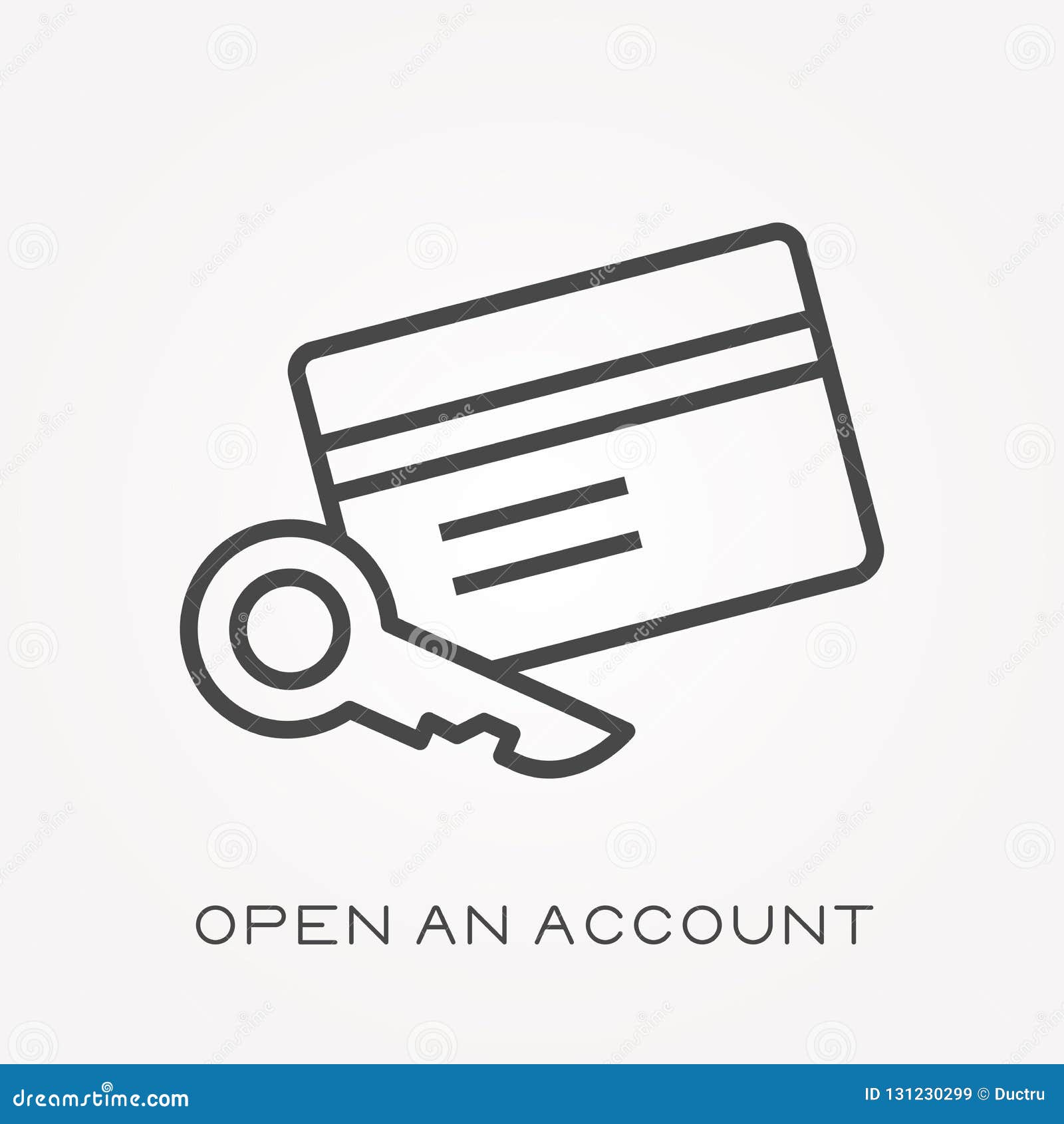 Flat Vector Icons with Open an Account Stock Vector - Illustration of ...