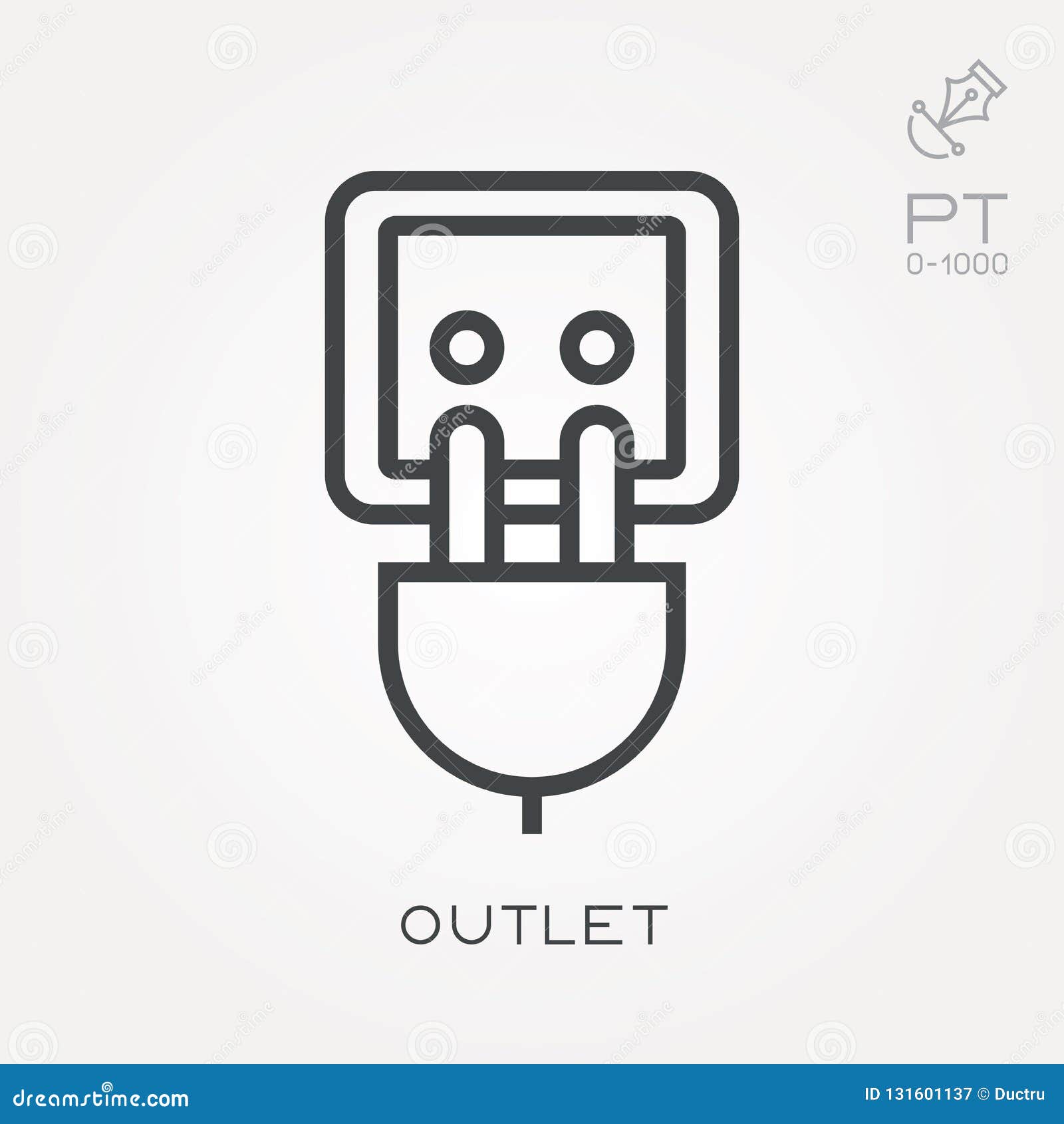 Flat Vector Icons with Outlet Stock Vector - Illustration of connector ...