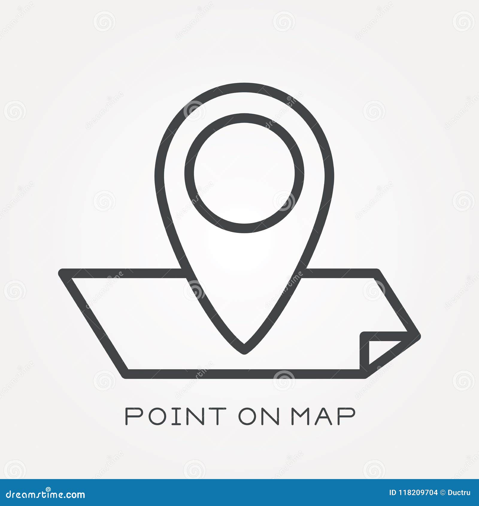 Flat Vector Icons with Point on Map Stock Vector - Illustration of ...