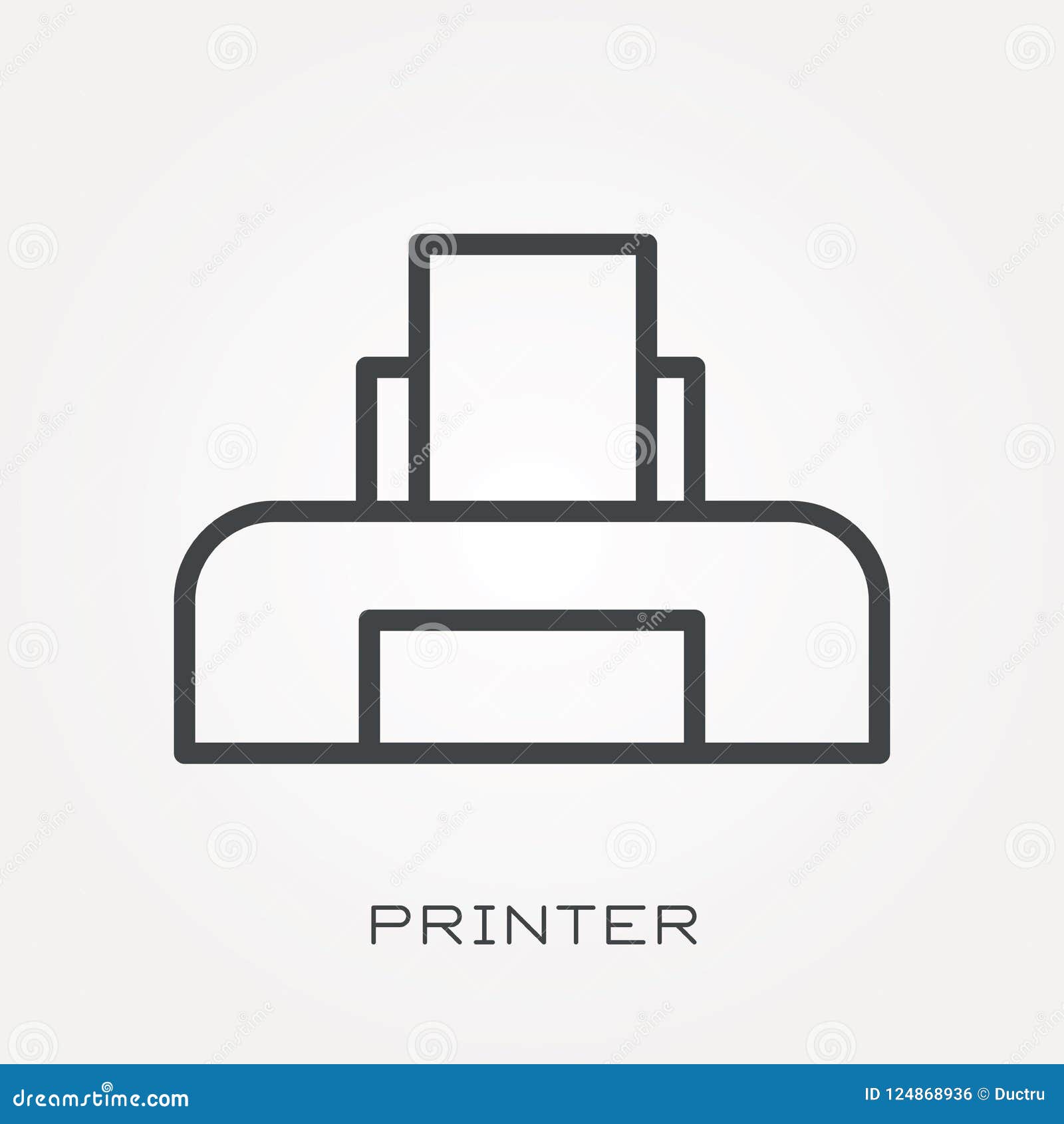 Flat Vector Icons with Printer Stock Vector - Illustration of modern ...