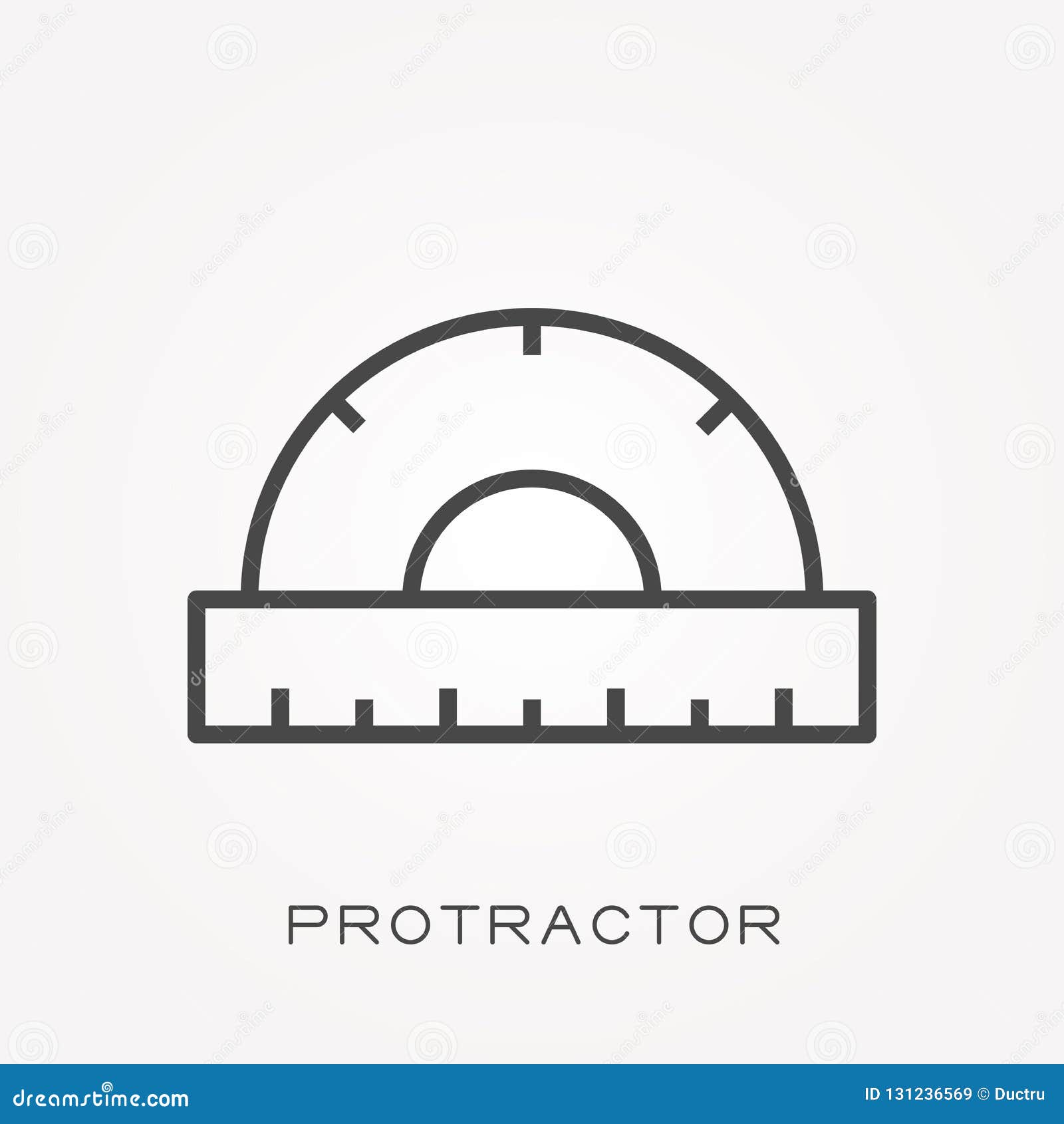 Flat Vector Icons with Protractor Stock Vector - Illustration of ...