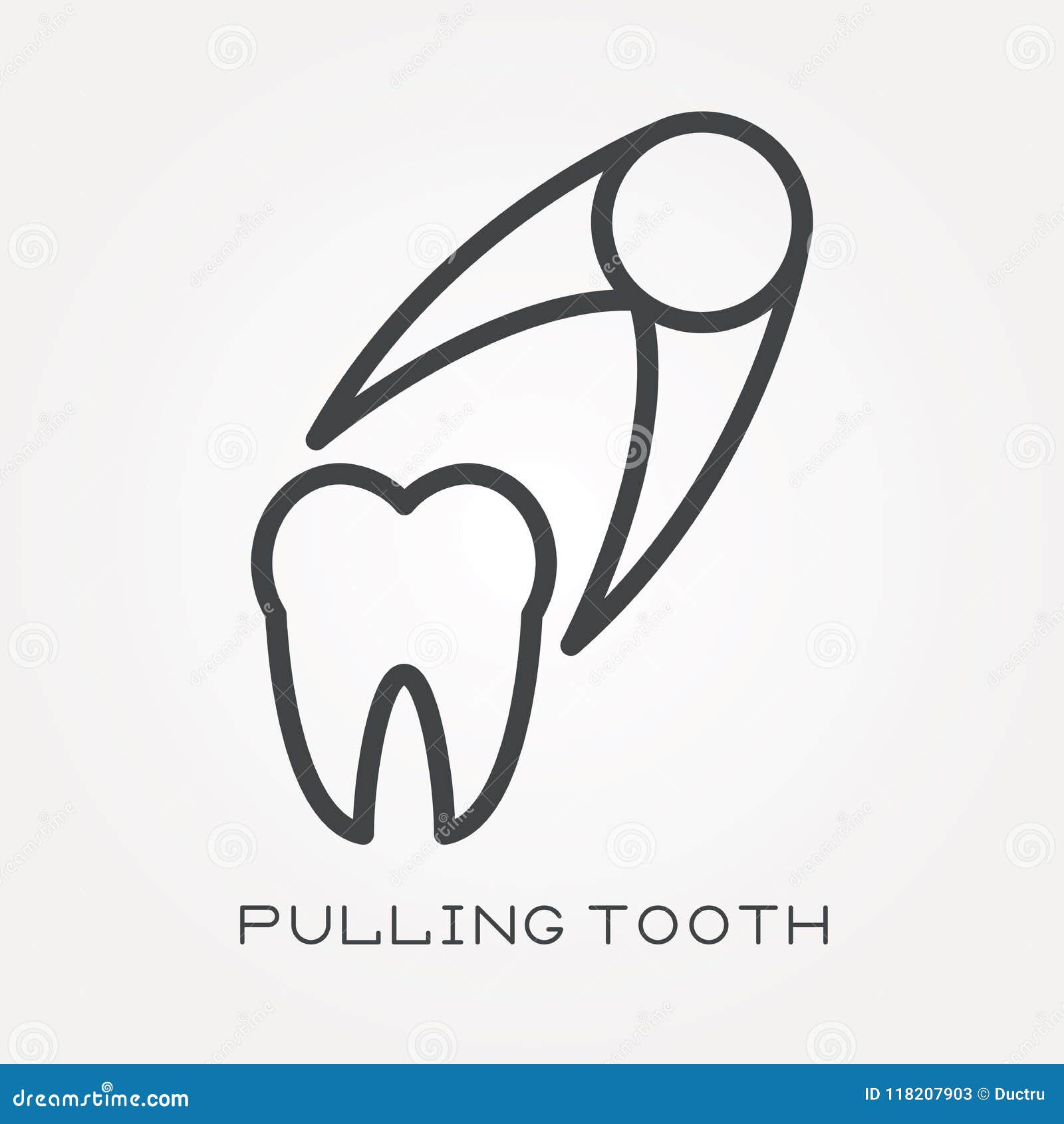 Flat Vector Icons with Pulling Tooth Stock Vector - Illustration of ...