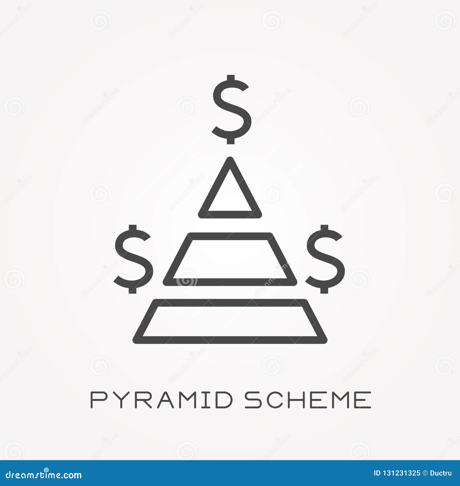 Flat Vector Icons with Pyramid Scheme Stock Vector - Illustration of ...