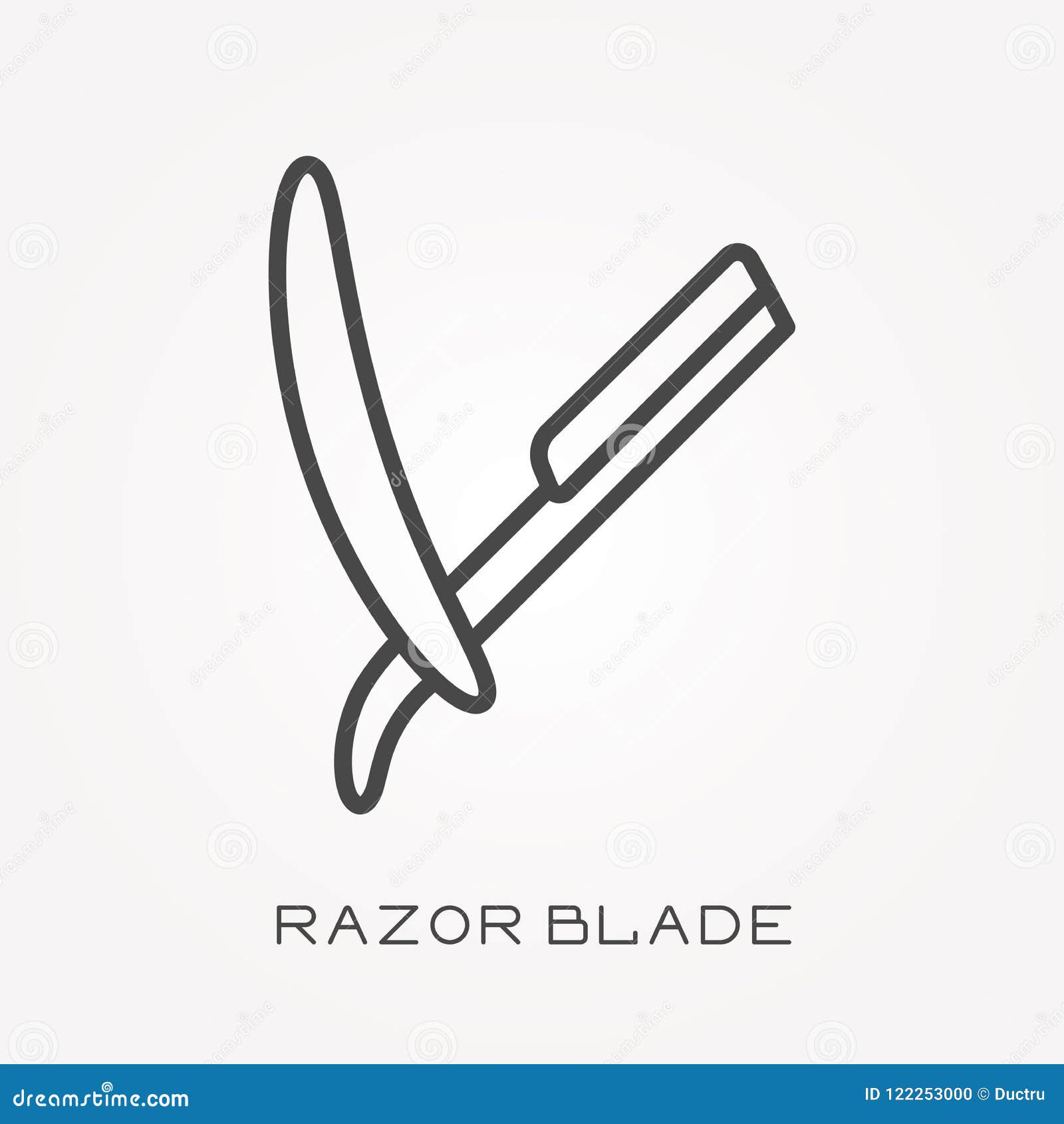 Flat Vector Icons with Razor Blade Stock Vector - Illustration of ...
