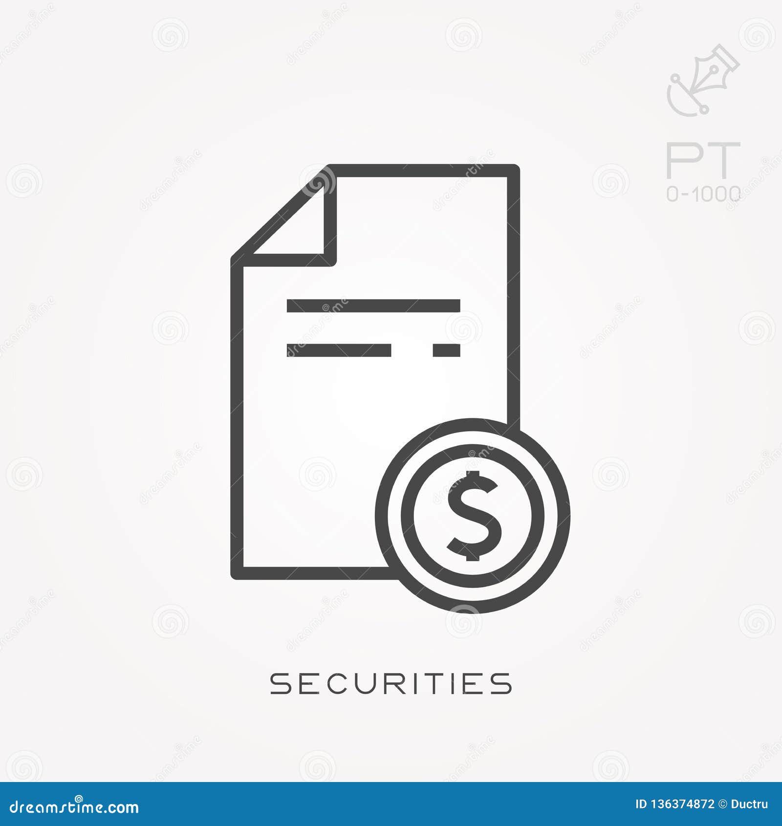 Flat Vector Icons with Securities Stock Vector - Illustration of icon ...