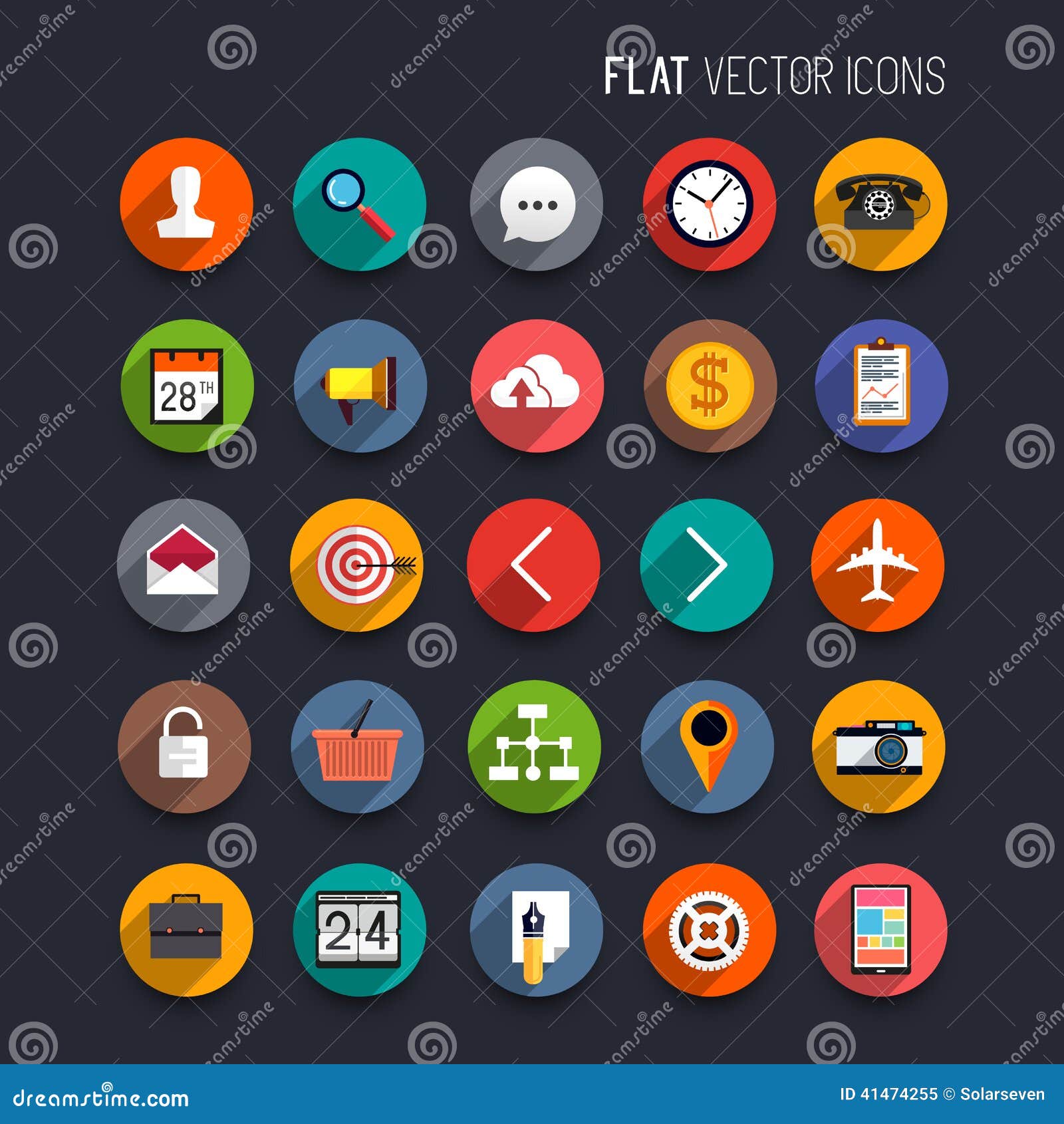 Flat Vector Icons stock vector. Illustration of development - 41474255