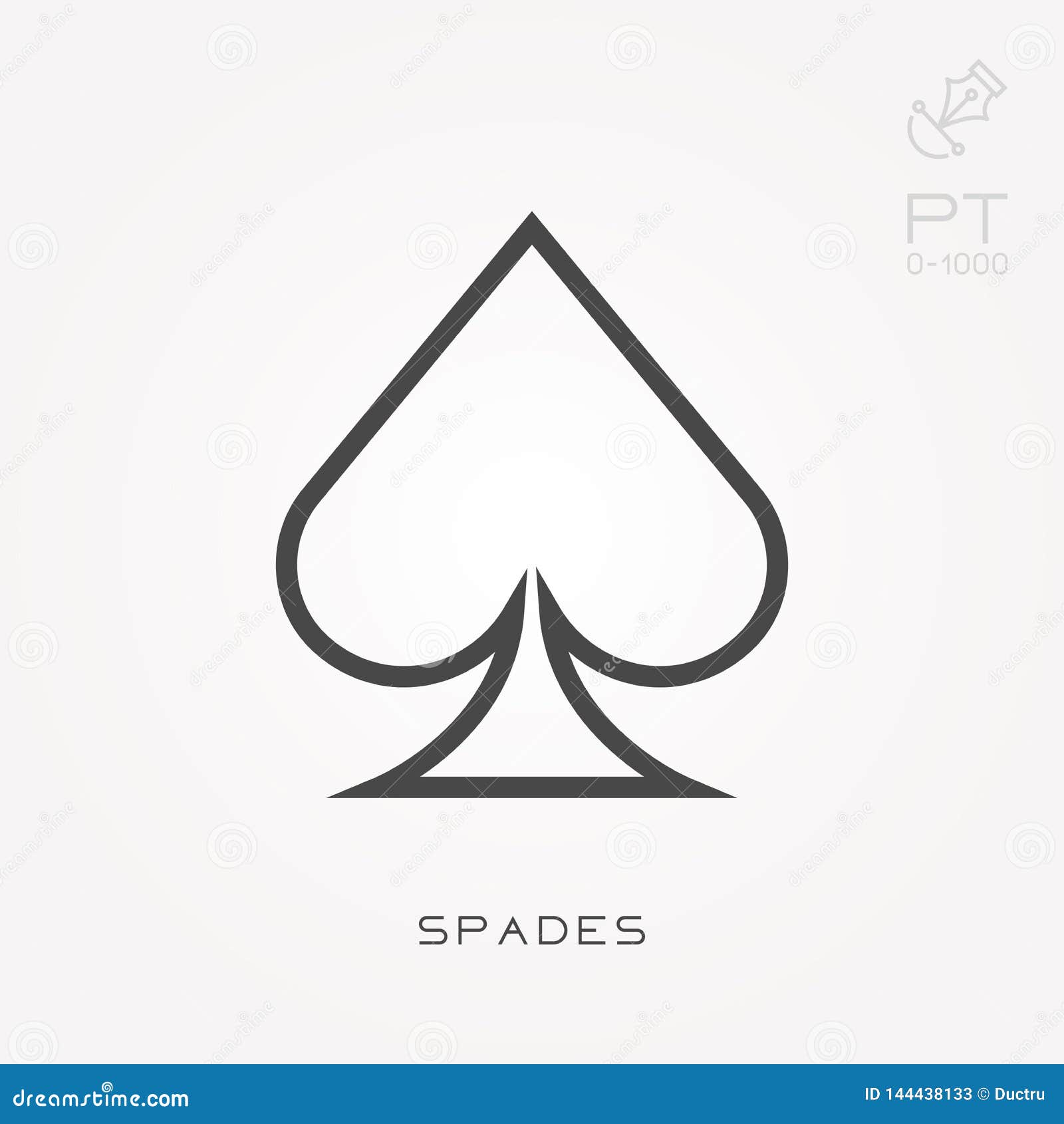 Flat Vector Icons with Spades Stock Vector - Illustration of casino ...