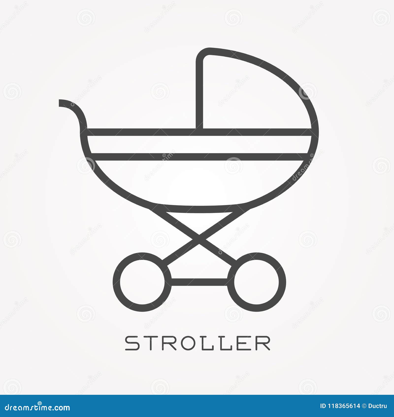 Flat Vector Icons with Stroller Stock Vector - Illustration of internet ...