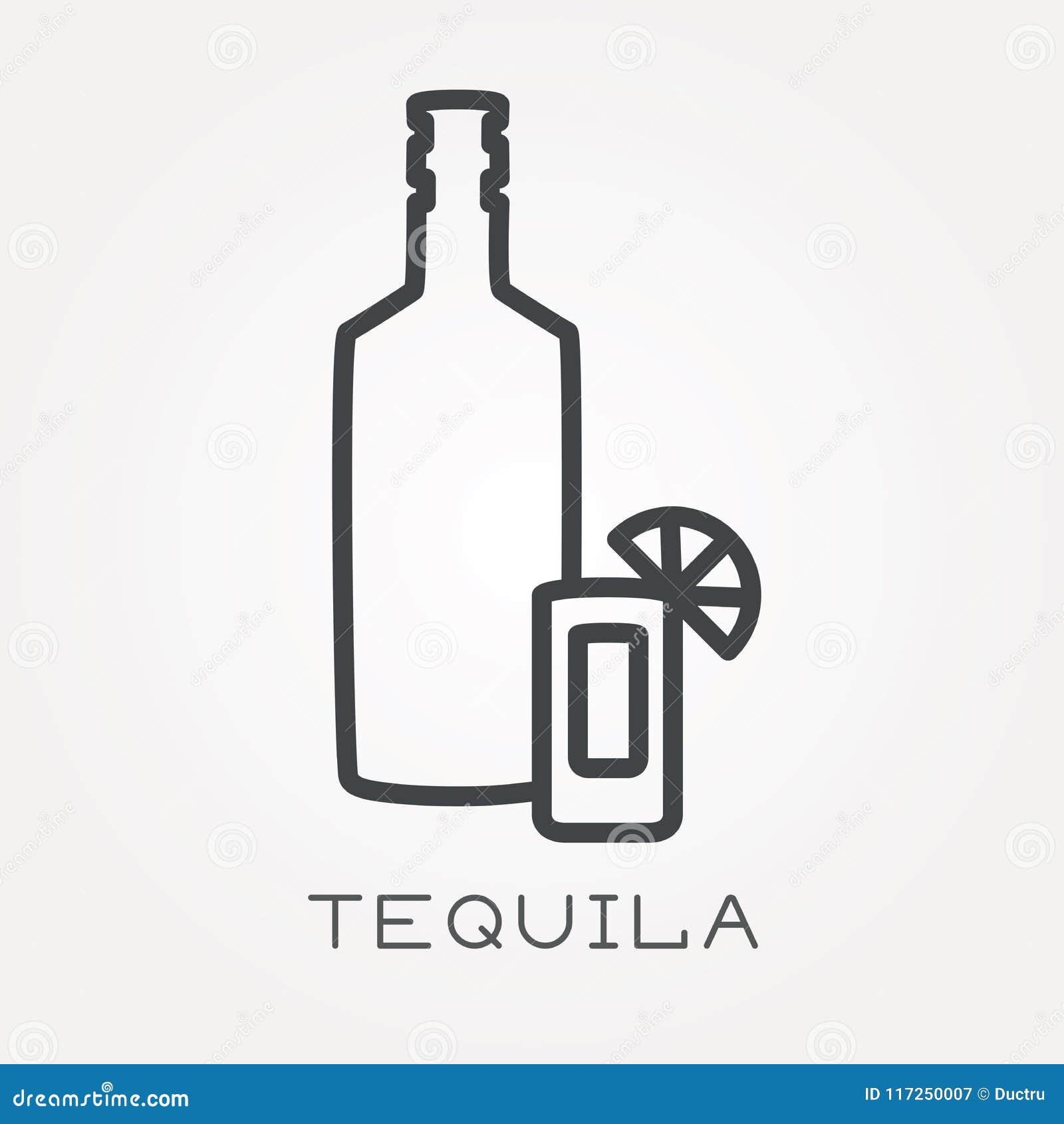 Flat Vector Icons with Tequila Stock Vector - Illustration of mexico ...