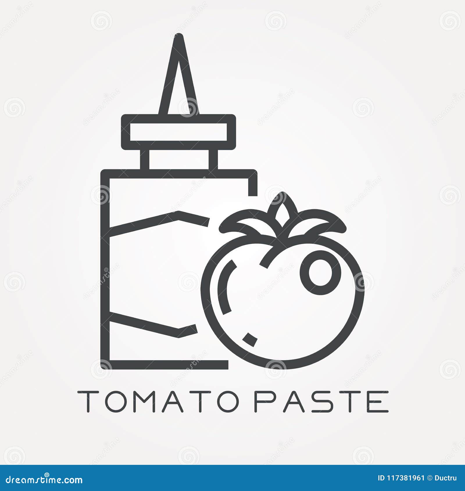 Flat Vector Icons with Tomato Paste Stock Vector - Illustration of ...