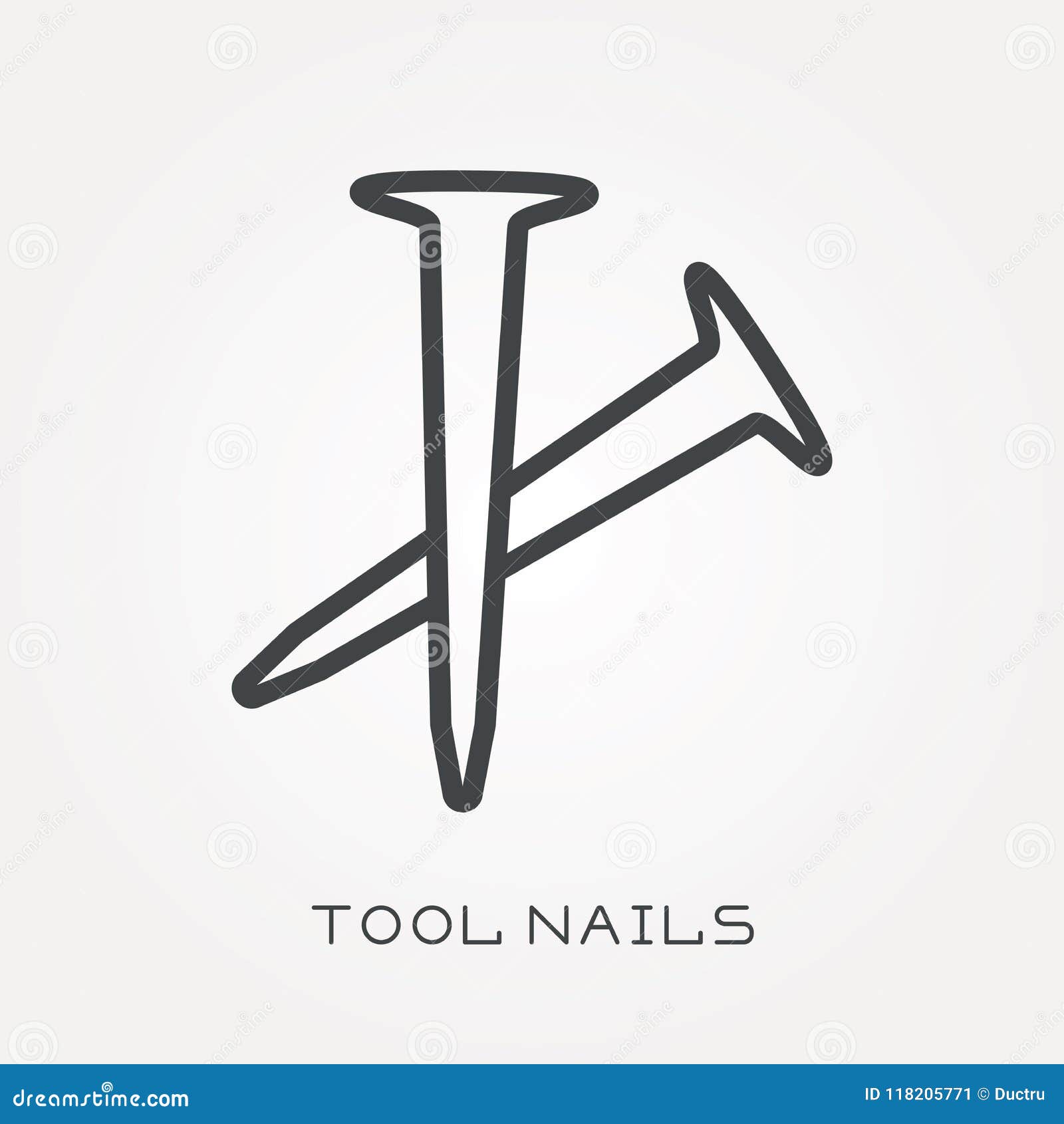 Flat Vector Icons with Tool Nails Stock Vector - Illustration of ...
