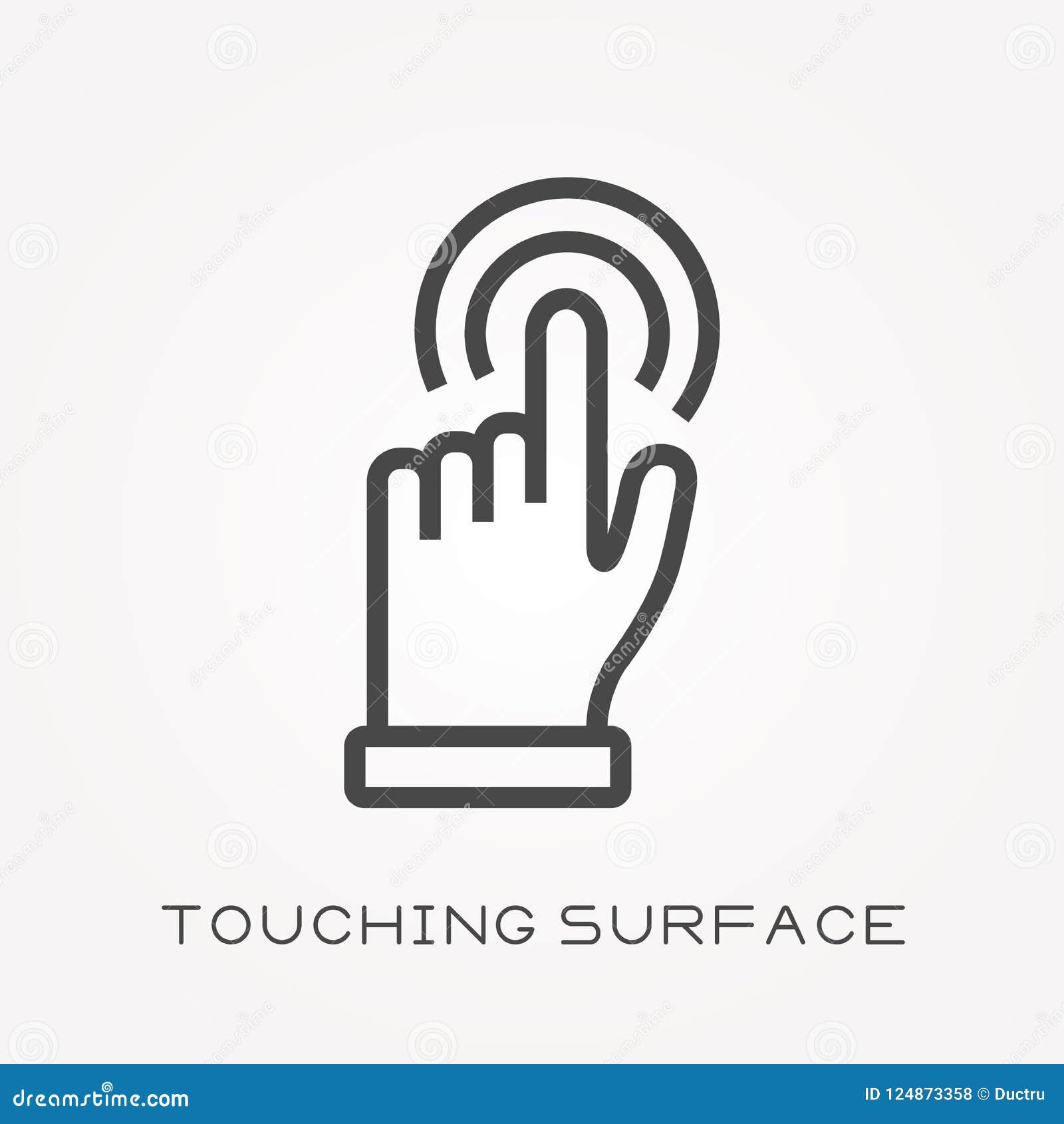 Flat Vector Icons with Touching Surface Stock Vector - Illustration of ...