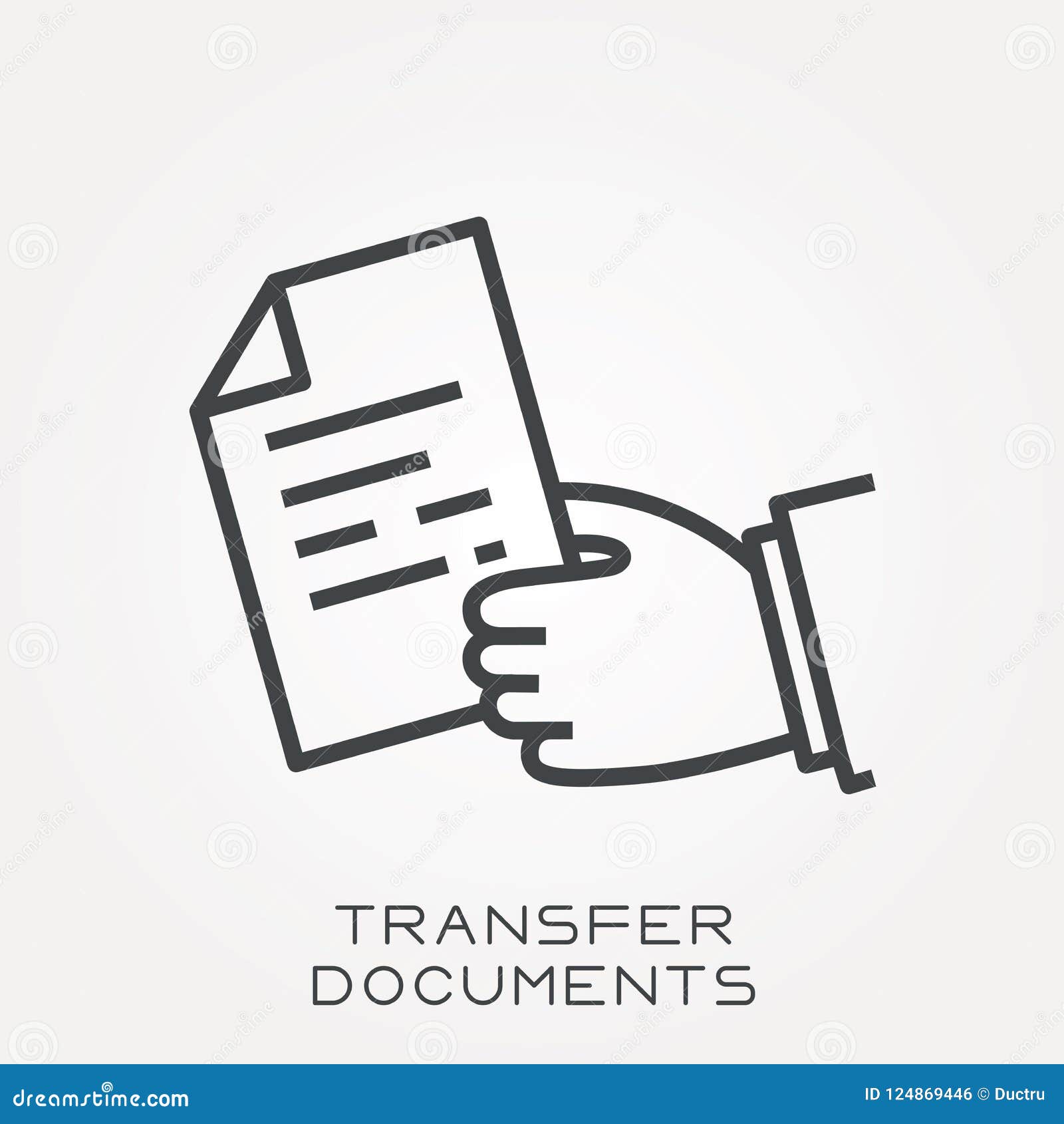 Flat Vector Icons with Transfer Documents Stock Vector - Illustration ...