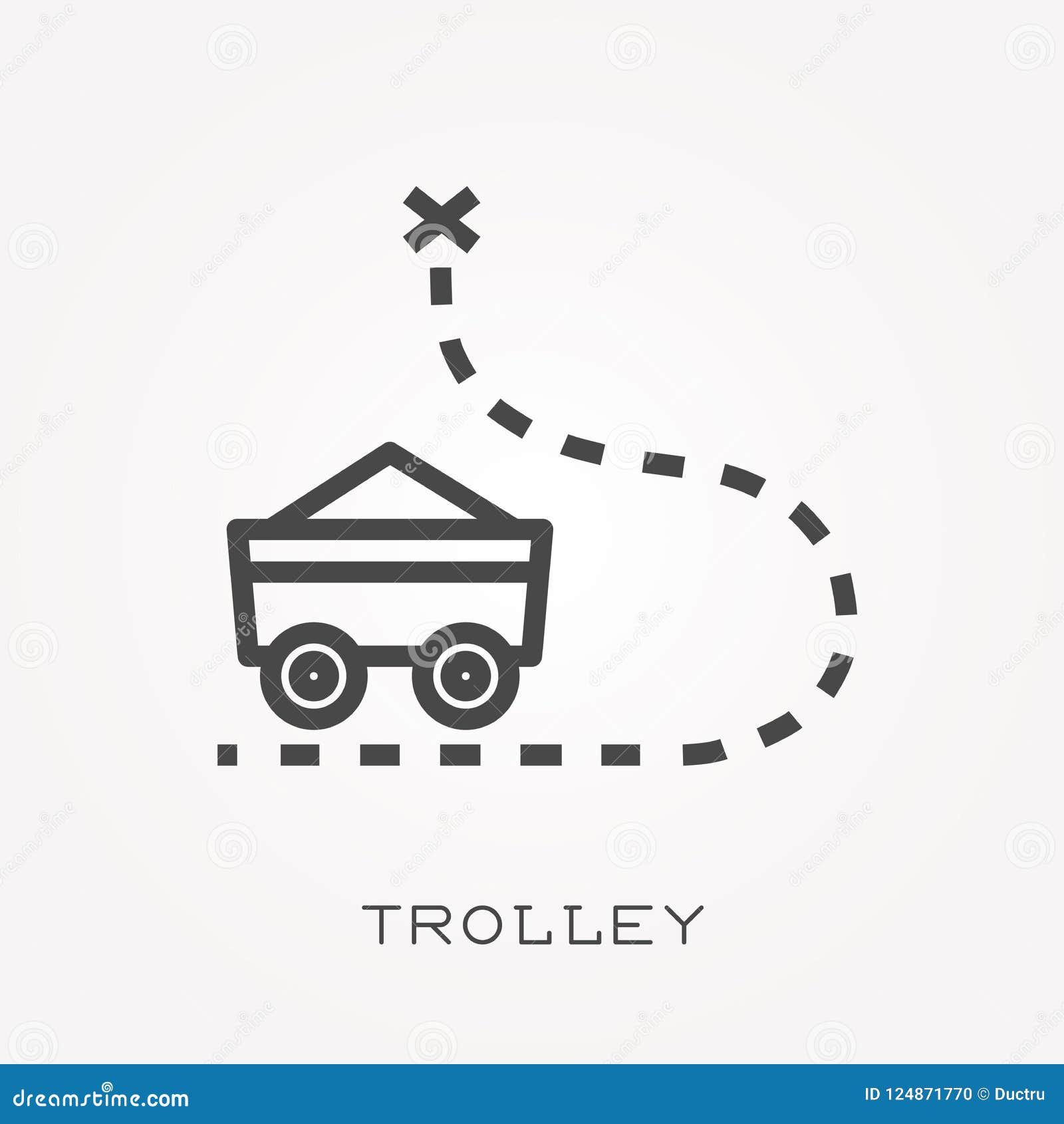 Flat Vector Icons with Trolley Stock Vector - Illustration of power ...