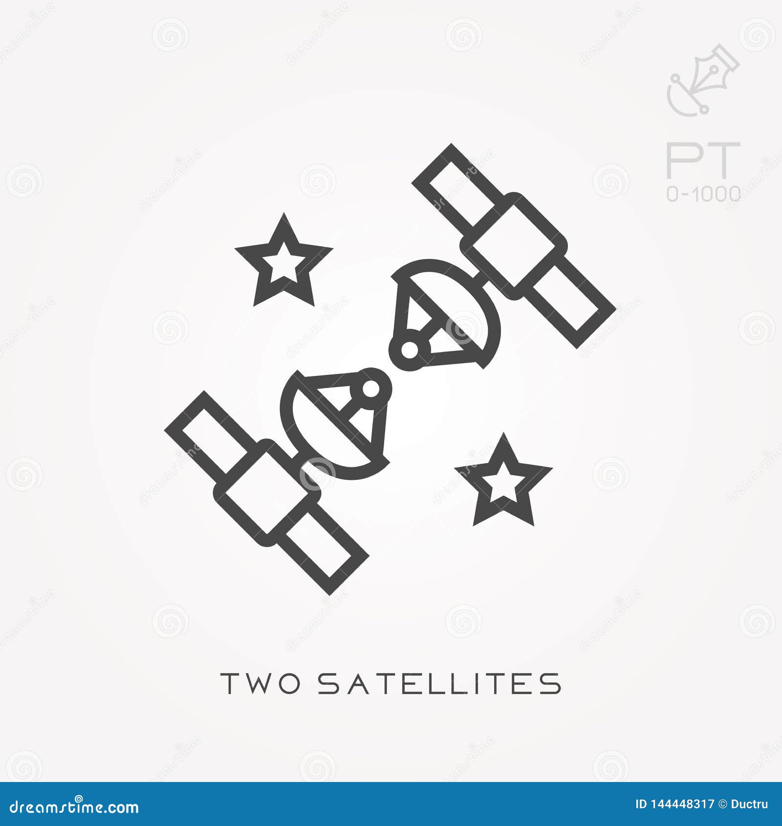 Flat Vector Icons with Two Satellites Stock Vector - Illustration of ...