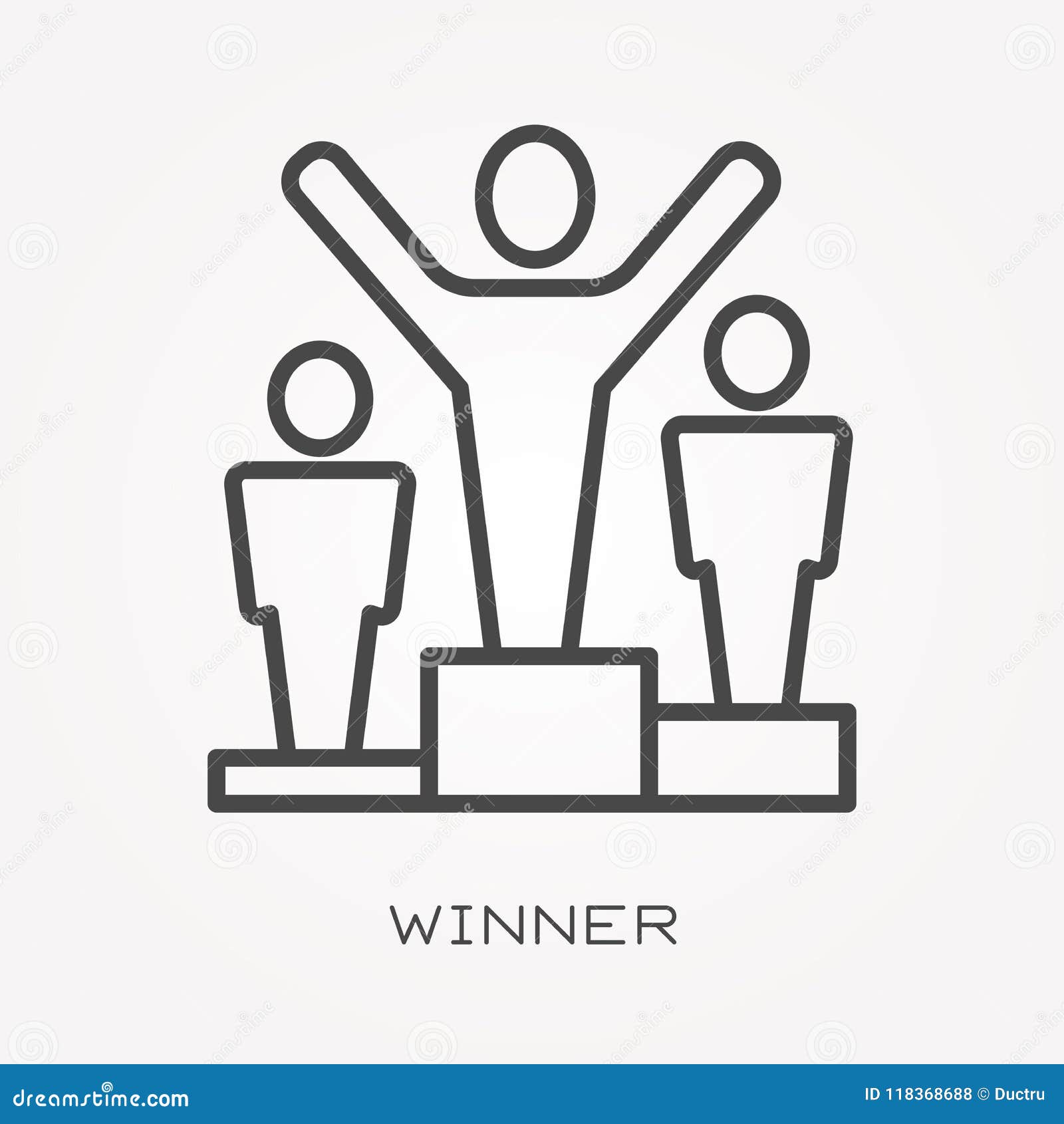 Flat Vector Icons with Winner Stock Vector - Illustration of pedestal ...