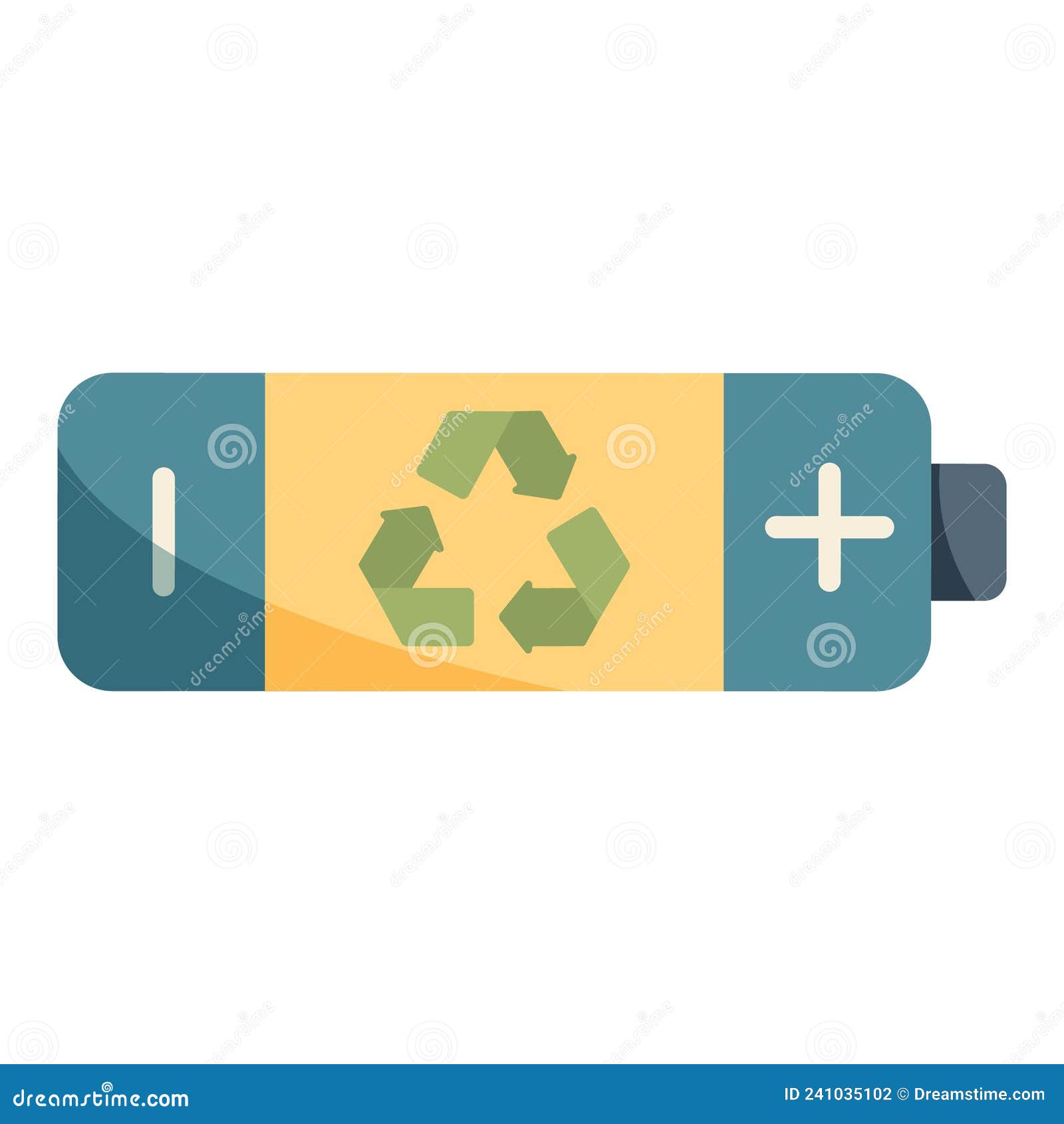 Flat Vector Illustration of Battery. Recycling Waste Element. Stock ...