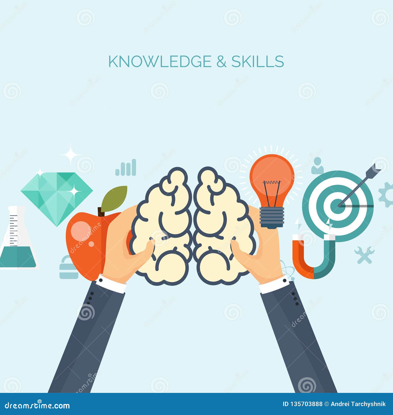 Flat Vector Illustration. Be a Leader. Ideas Generating. Creativity and ...