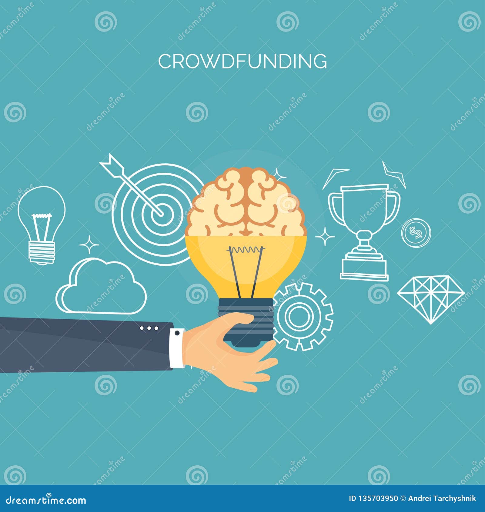 Flat Vector Illustration. Be a Leader. Ideas Generating. Creativity and ...