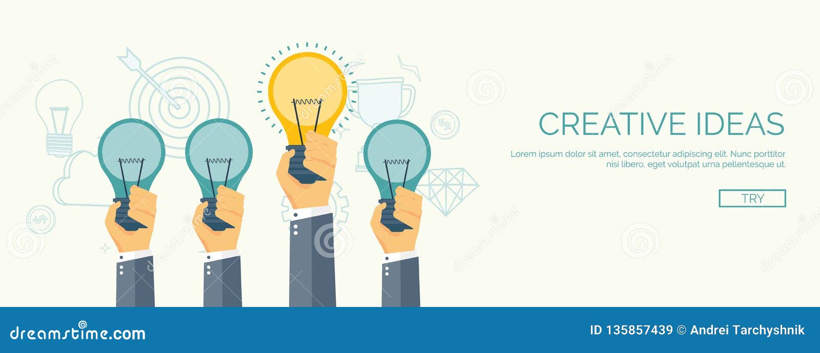 Flat Vector Illustration. Be a Leader. Ideas Generating. Creativity and ...