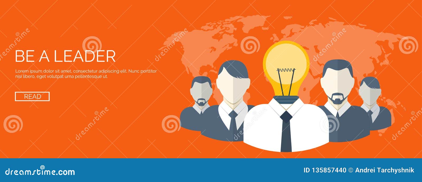 Flat Vector Illustration. Be a Leader. Ideas Generating. Creativity and ...