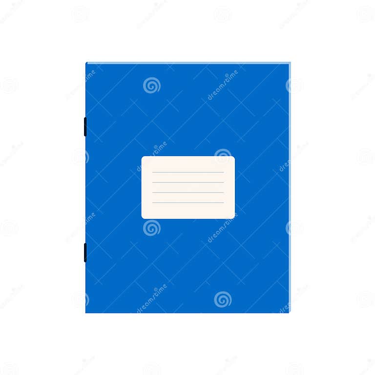 Flat Vector Illustration of Blue School Notebook. Isolated on White ...