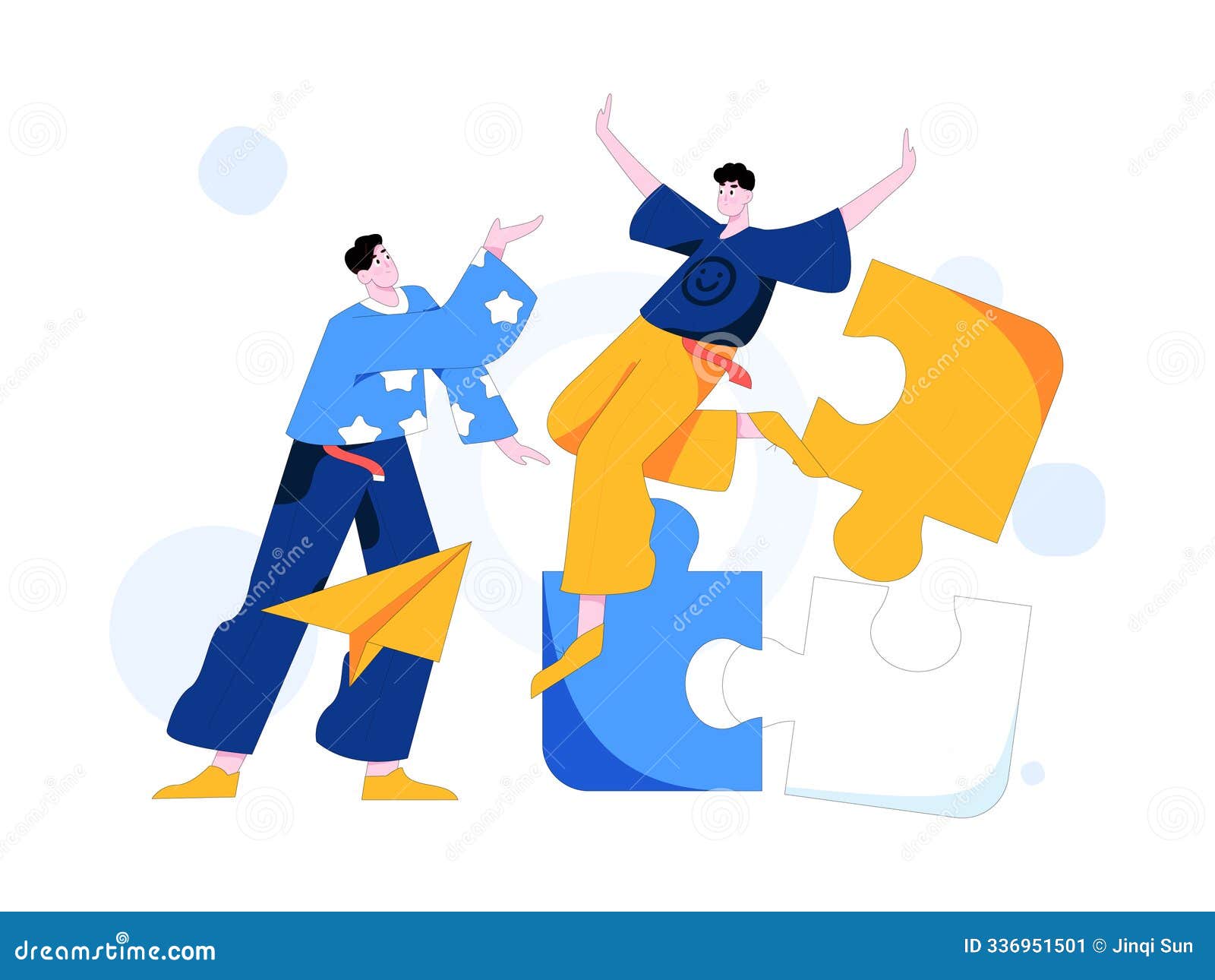 Flat Vector Illustration of Business People Operating Work Scene Stock ...