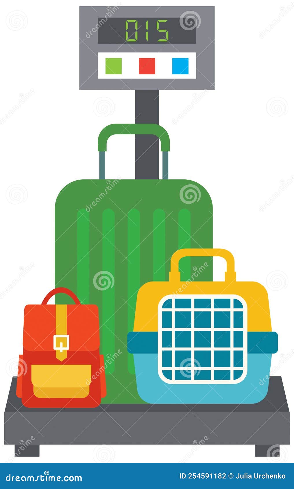 Vector Illustration of Cargo Scales Weighing Luggage Stock Illustration ...