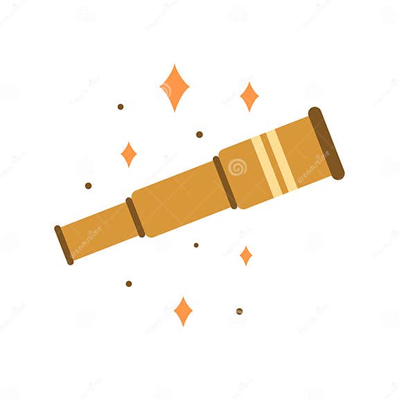 Flat Vector Illustration of Cartoon Spyglass Isolated on White Stock ... Flat Vector Illustration of Cartoon Spyglass Isolated on White Stock ...