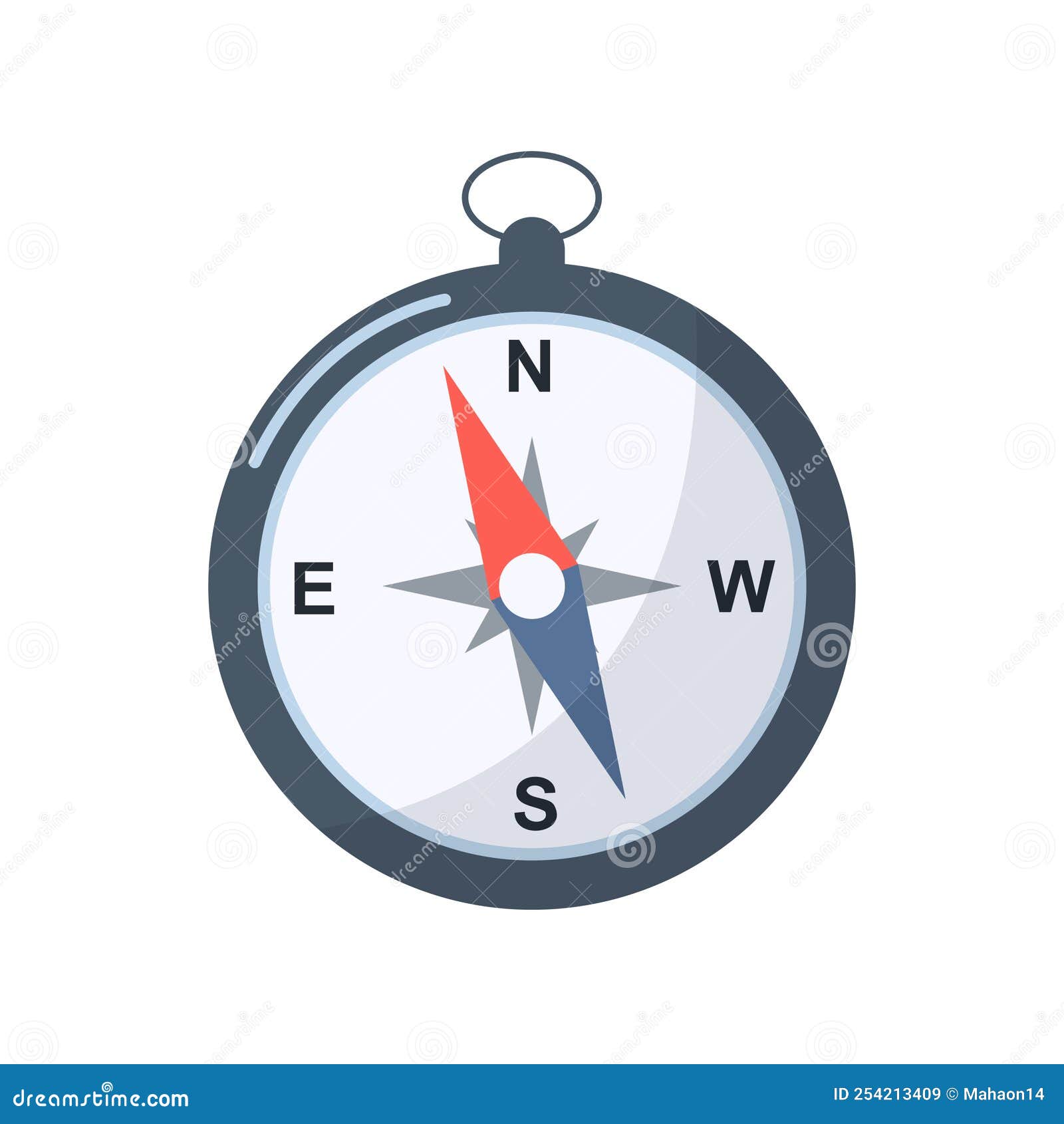 Flat Vector Illustration of Compass Stock Vector - Illustration of ...