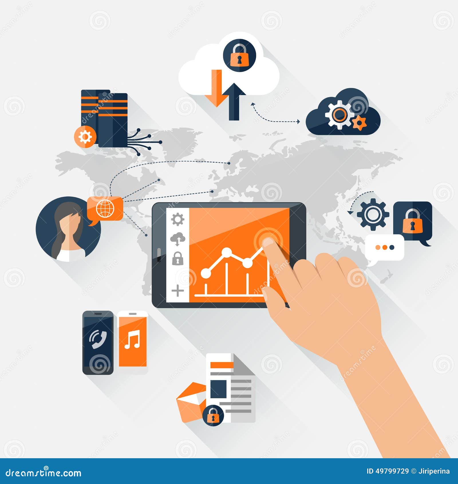 Flat Vector Illustration Concept Mobile Devices Stock Vector ...