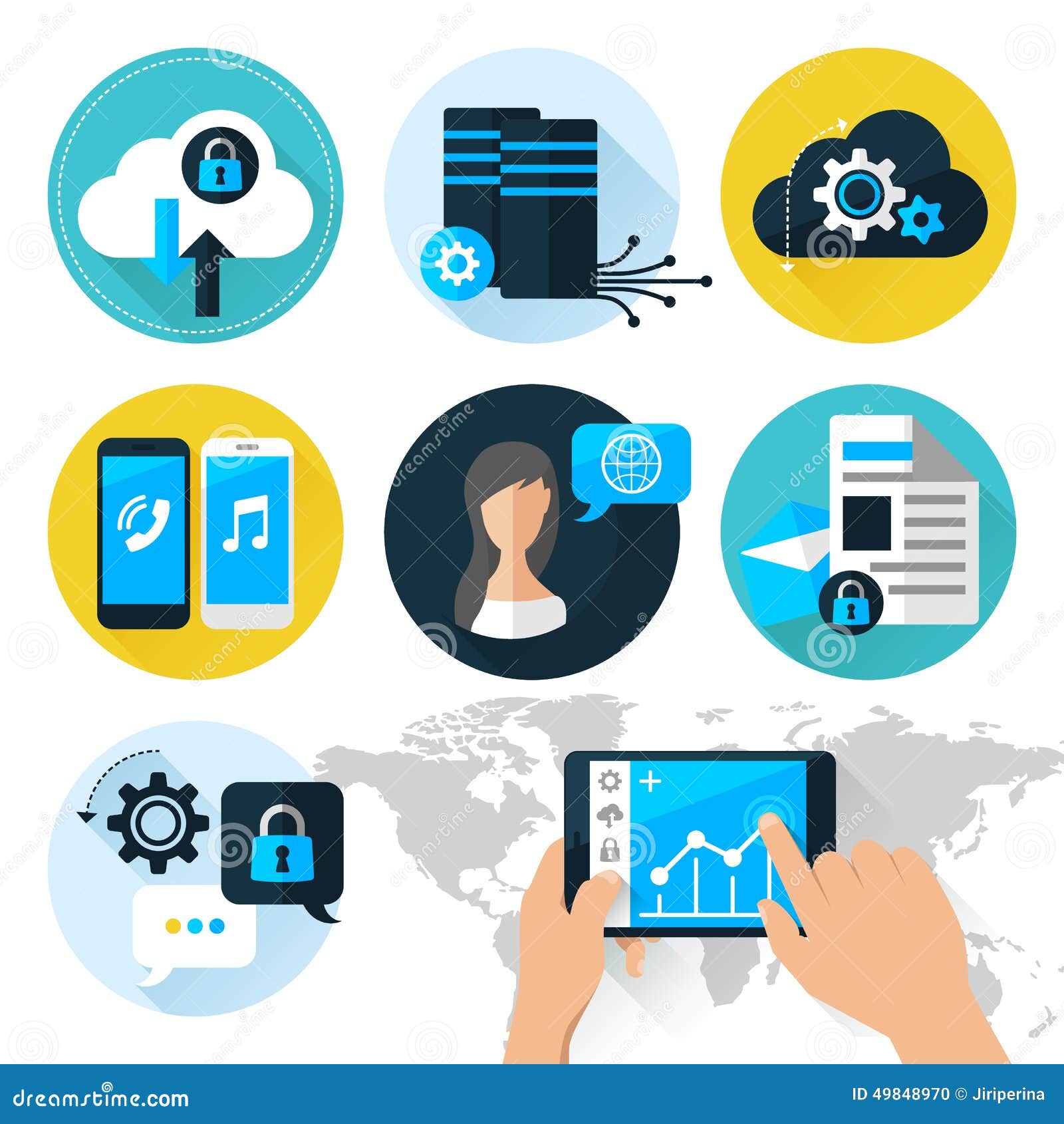 Flat Vector Illustration Concept Mobile Devices Stock Vector ...