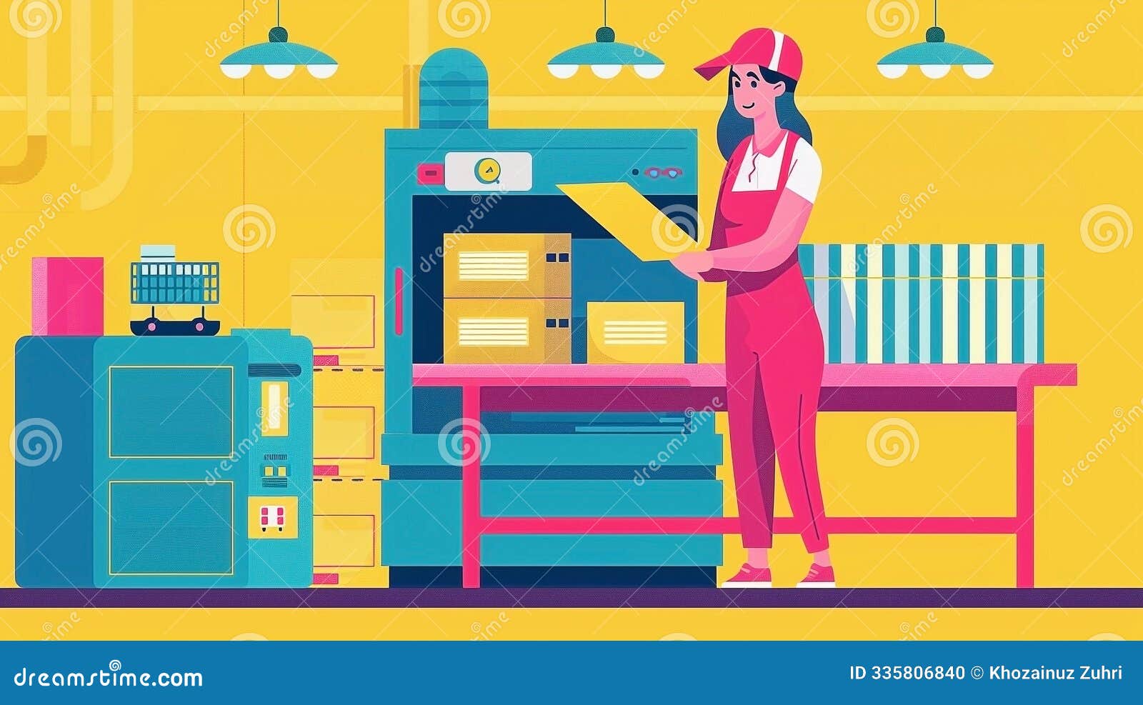 A Flat Vector Illustration of an Employee Holding a Customer Order Form ...