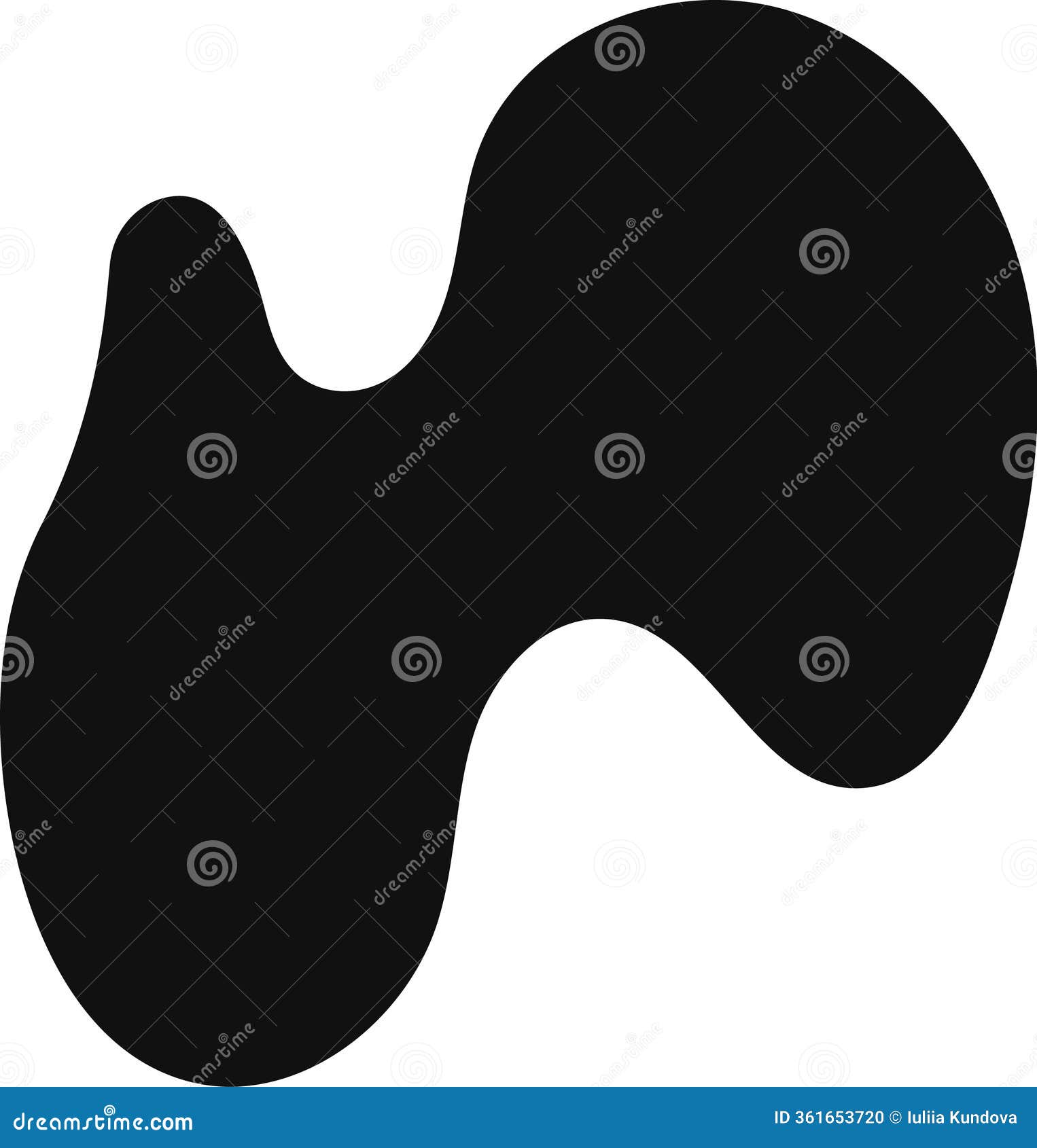 Flat Vector Illustration Featuring a Black Irregular Shape with Smooth ...