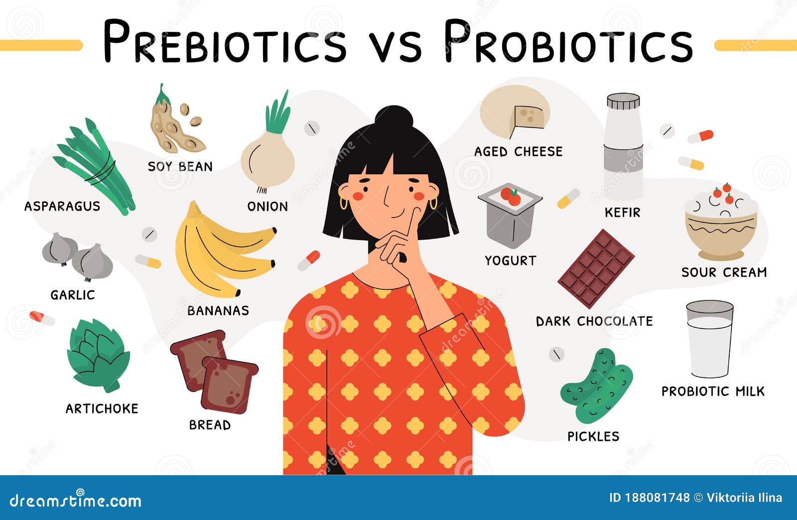 Prebiotics Of Bean Info Graphic Chart Vector Illustration ...
