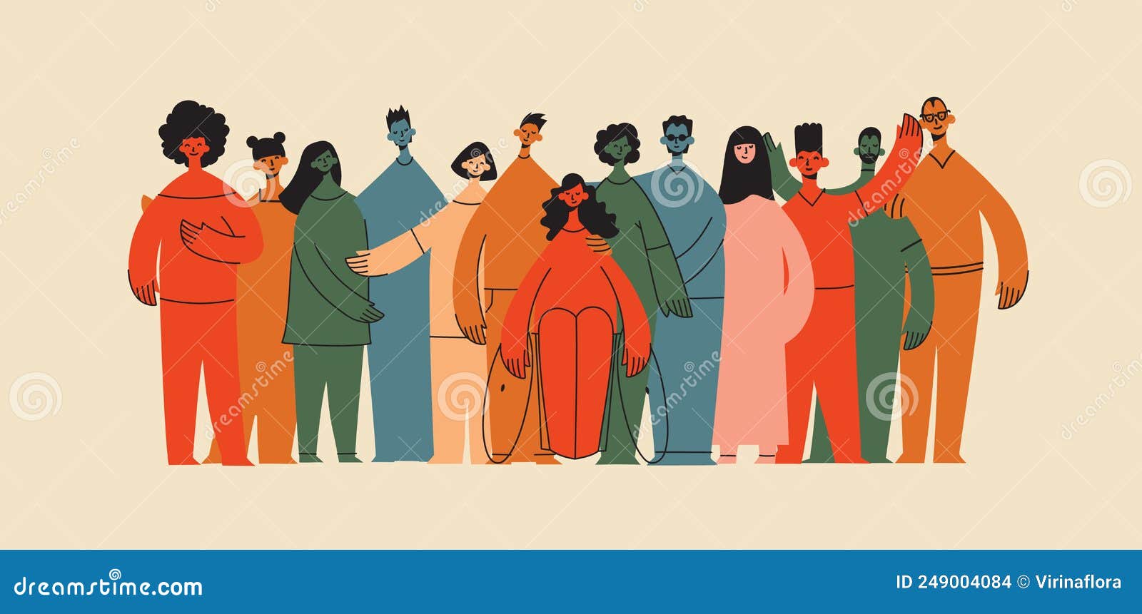Flat Illustration of a Group Containing Inclusive and Diversified ...