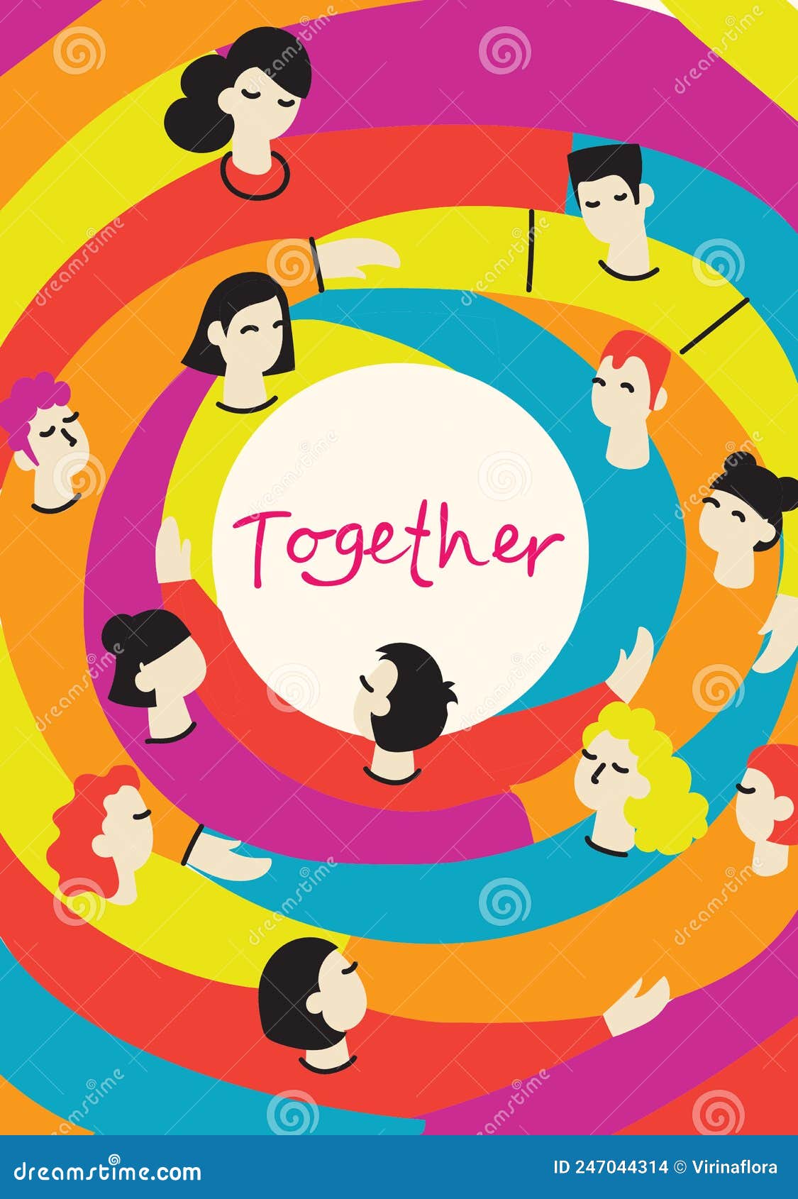 Flat Illustration of a Group Containing Inclusive and Diversified ...