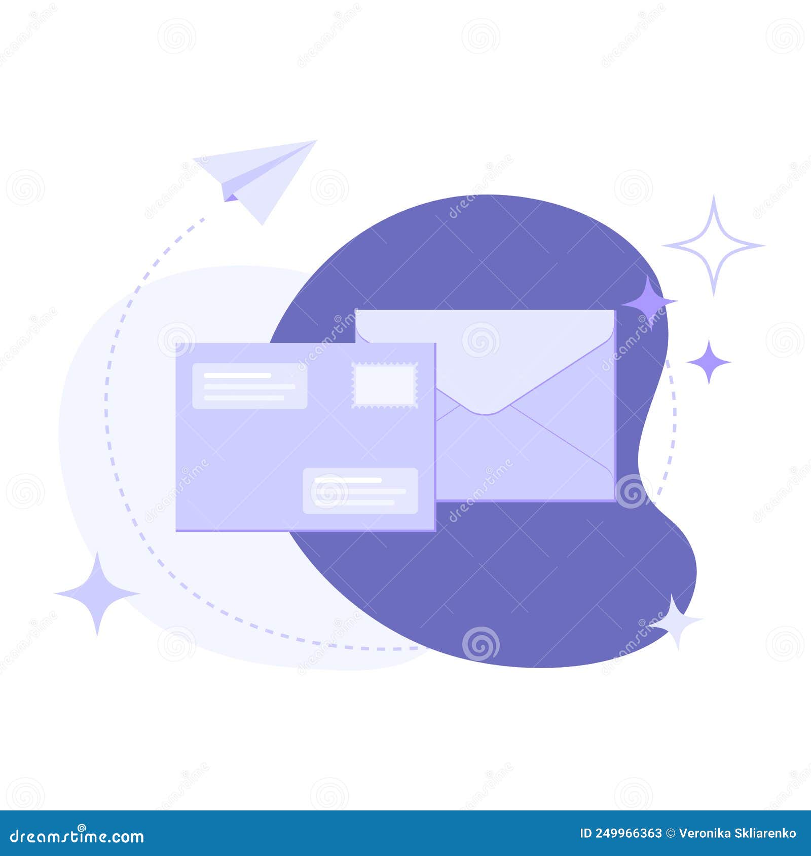 Flat Vector Illustration Mail Envelope Icon, New Message Isolated on ...