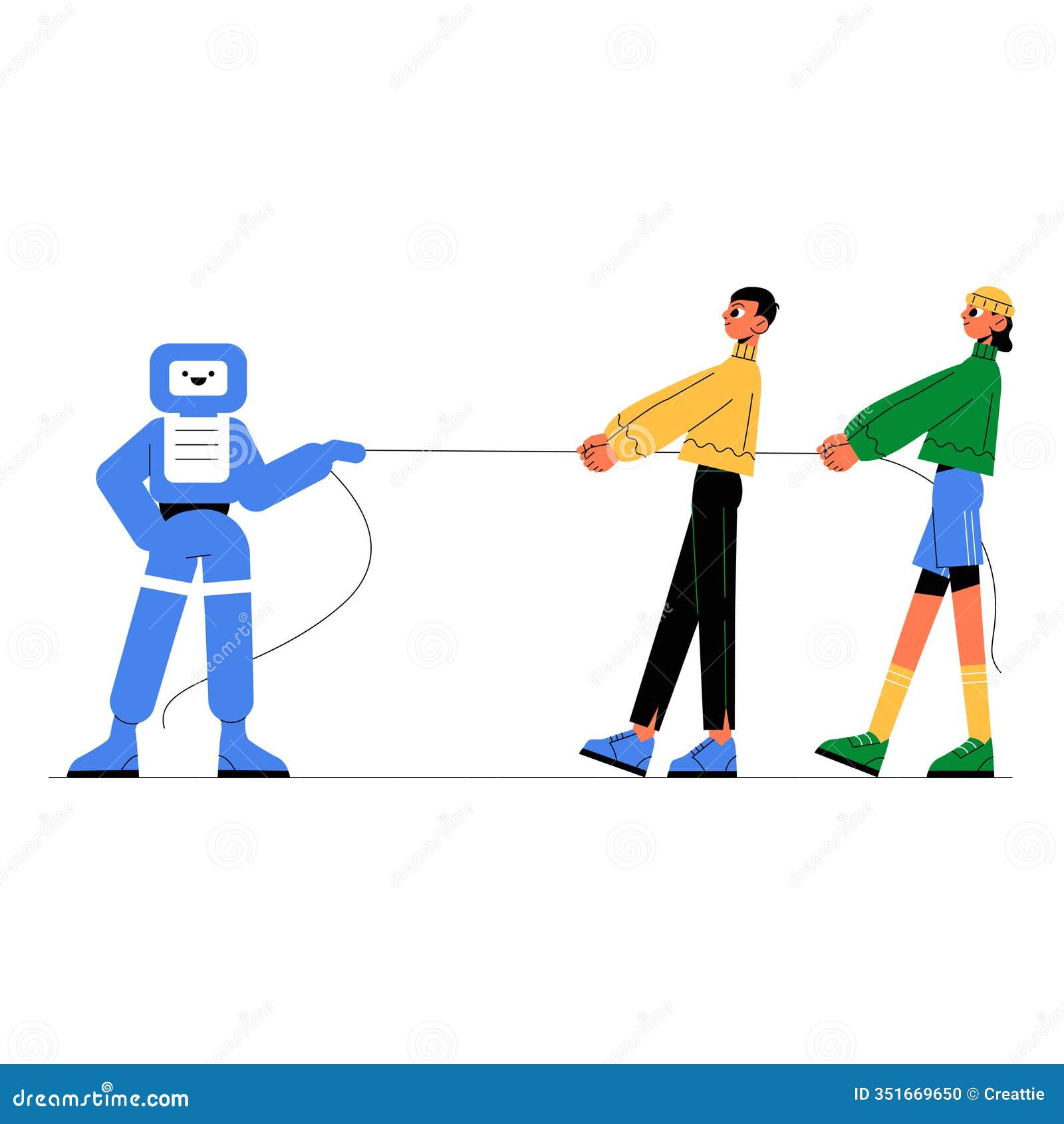 Robot Pulling A Weight On A Steel Cable Royalty-Free Stock Photography ...