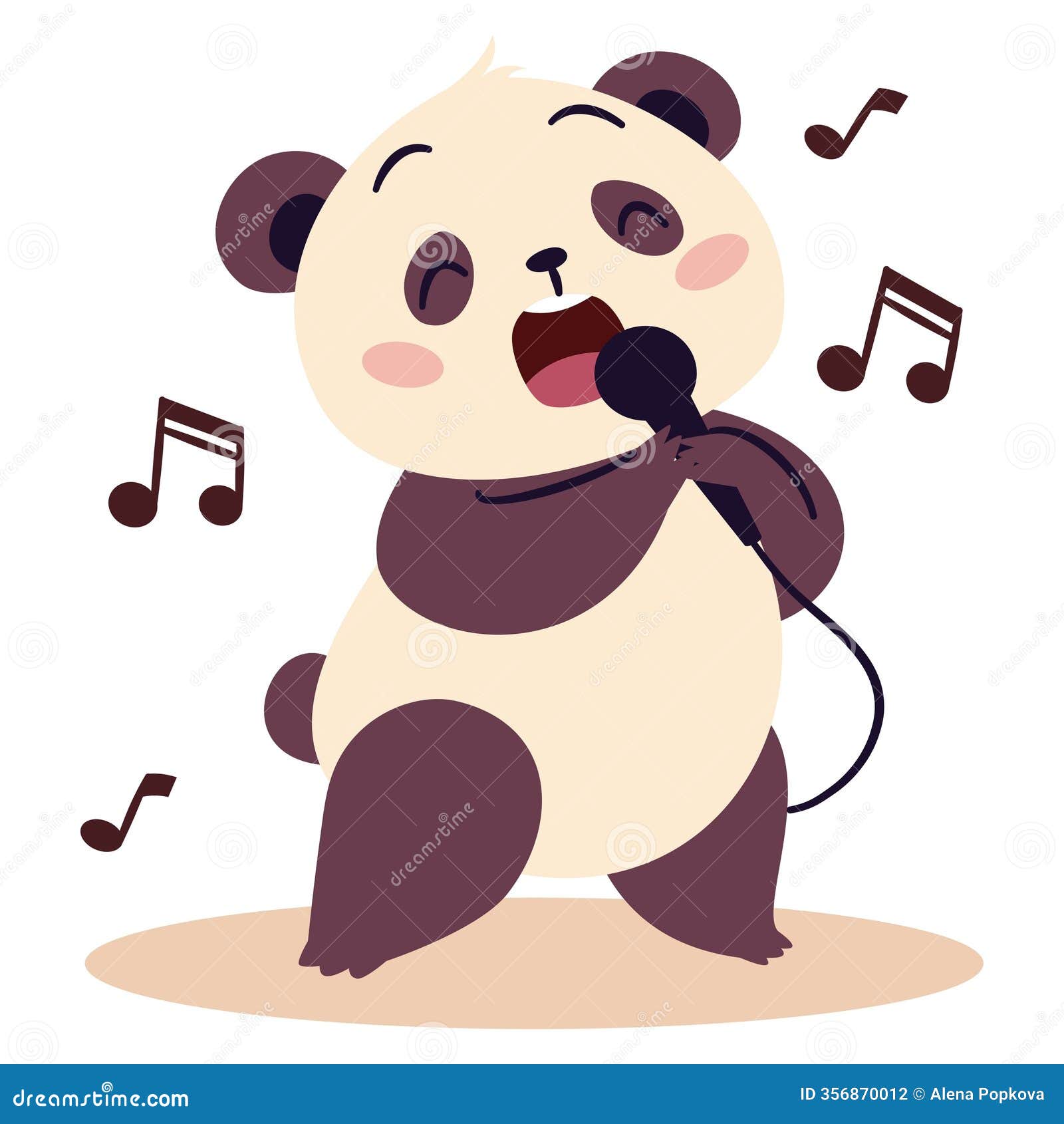 Flat Vector Illustration in a Simple Children S Style. Cute Panda ...