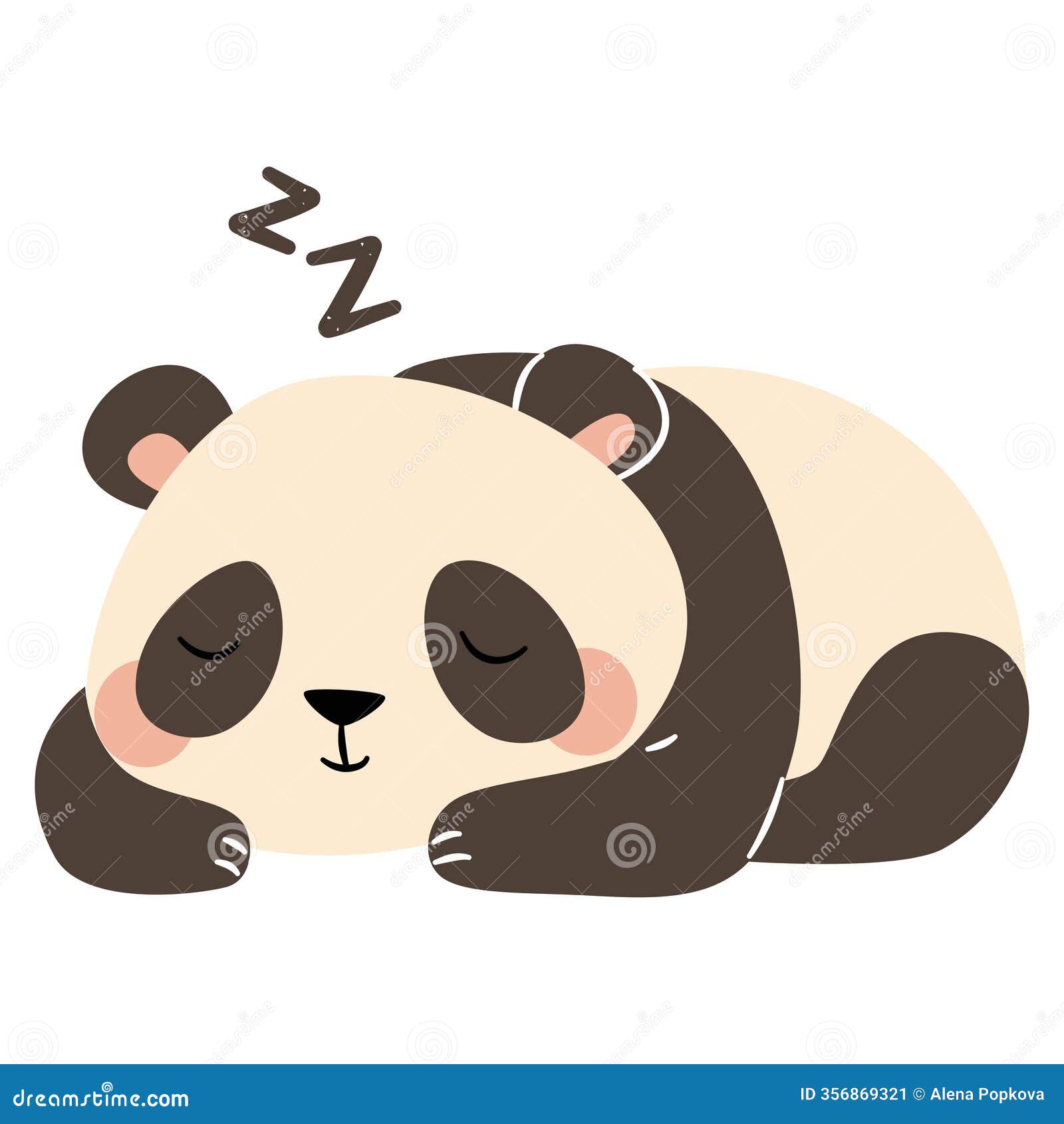 Flat Vector Illustration in a Simple Children S Style. Cute Panda ...