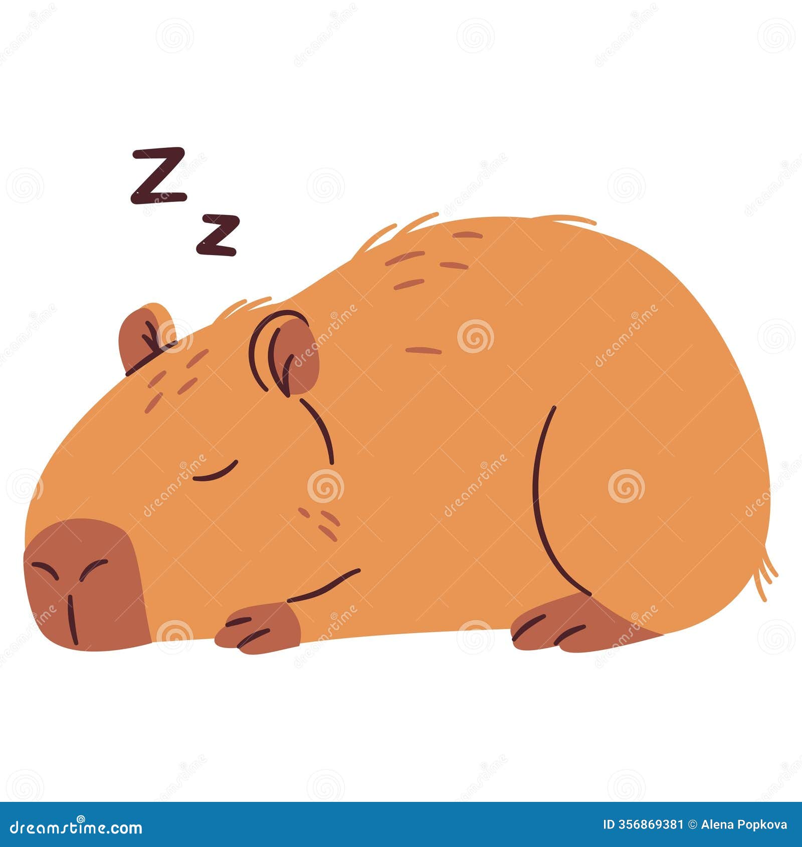 Capybara Sleeping Emoji. Animal Sleeping Emotions. Rodent Vector ...